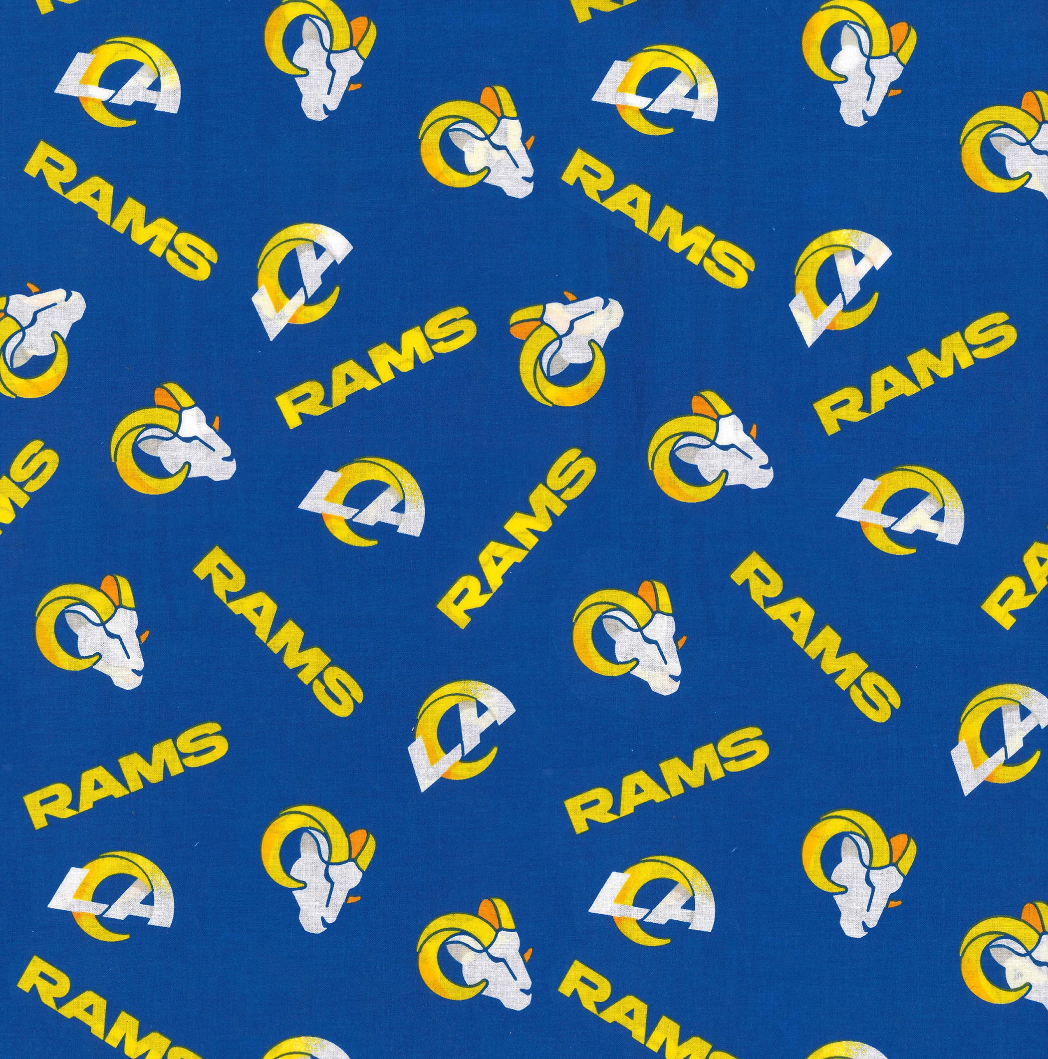 Los Angeles Rams 58" 100% Cotton Logo Sports Sewing & Craft Fabric 10 ...