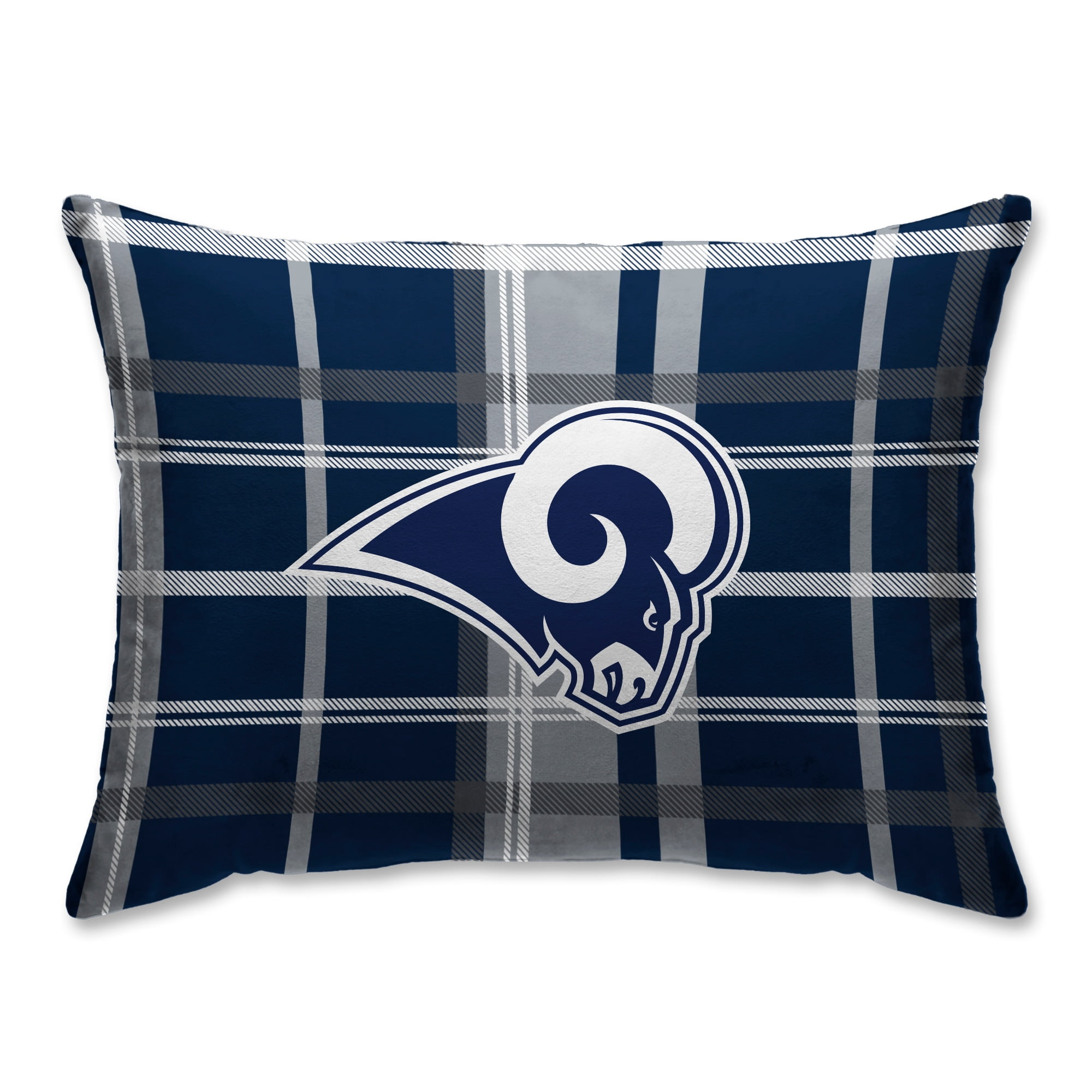 Los Angeles Rams Plaid Plush Sherpa Bed Pillow - Blue - Walmart.com