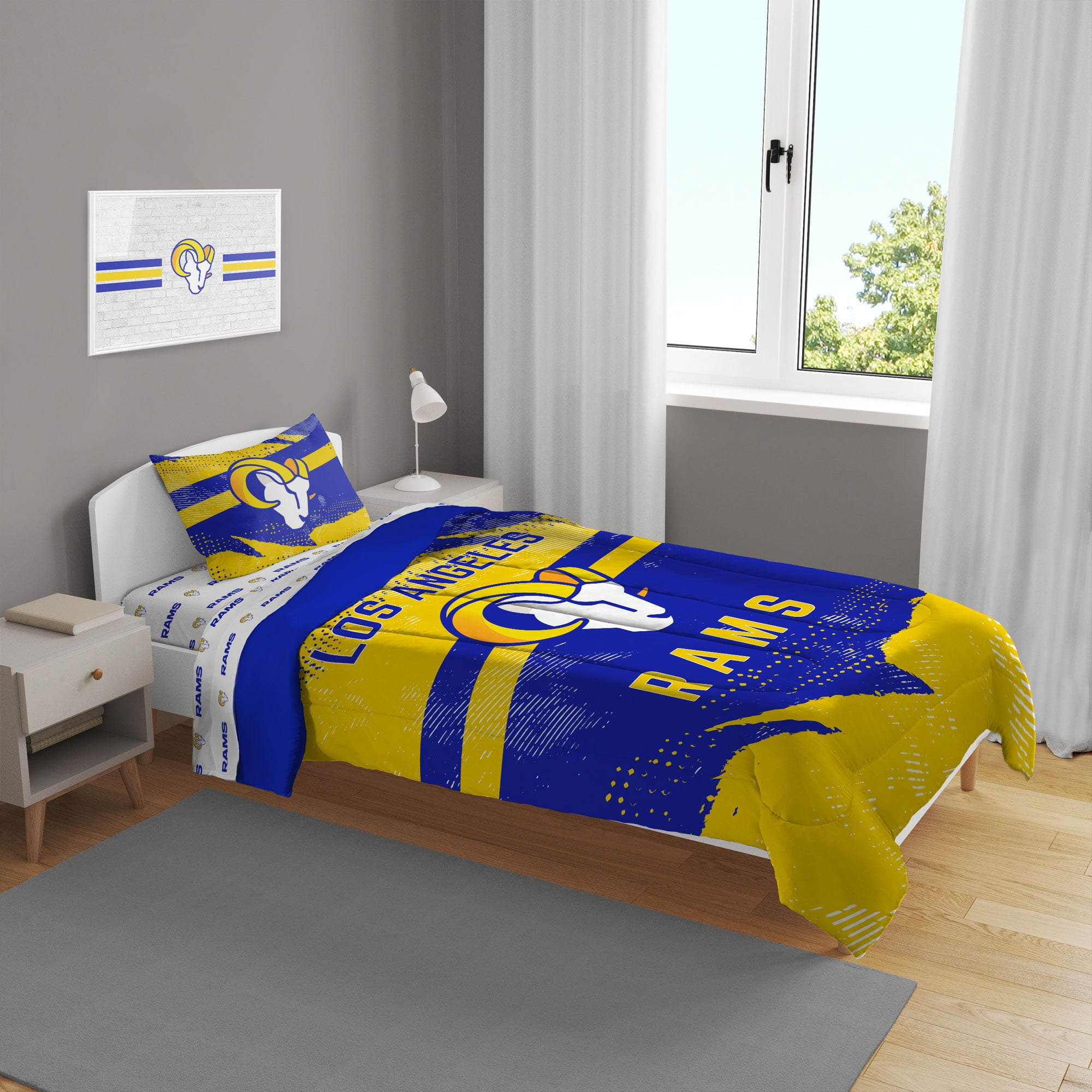 Pegasus Home Fashions Los Angeles Rams Comforter Twin Bed Set with ...
