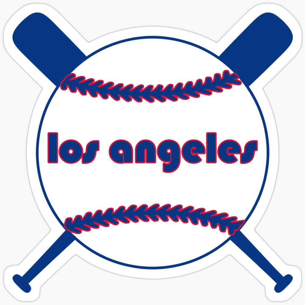 Los Angeles Retro Throwback Baseball With Crossed Bats Sticker Phone ...