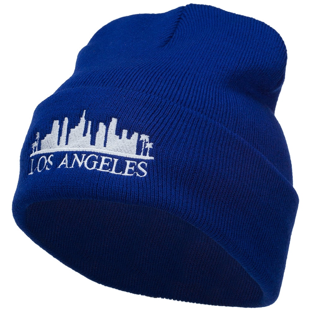 Los Angeles Skyline Embroidered Long Beanie - Royal OSFM - Walmart.com