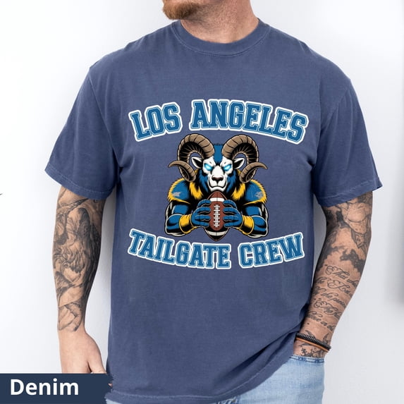 Los Angeles Tailgate Crew T-Shirt, LA Football T-Shirt, R@m Mascot Tee ...