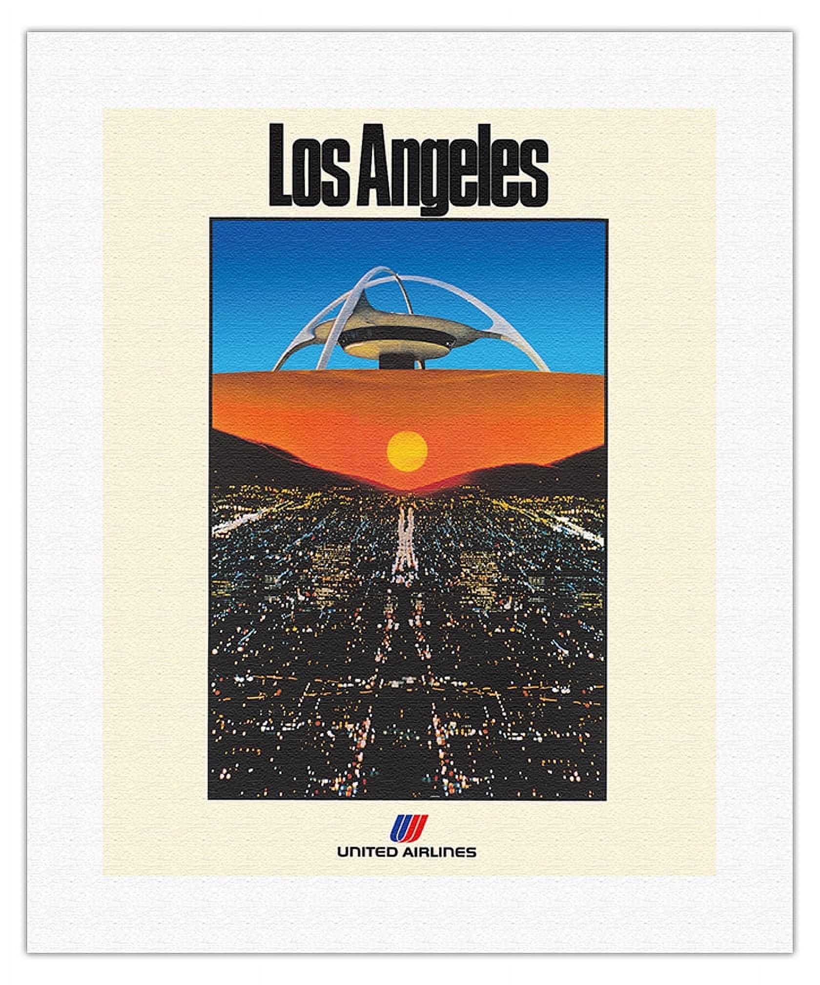 Los Angeles - United Air Lines - LAX Theme Building - Vintage Airline ...