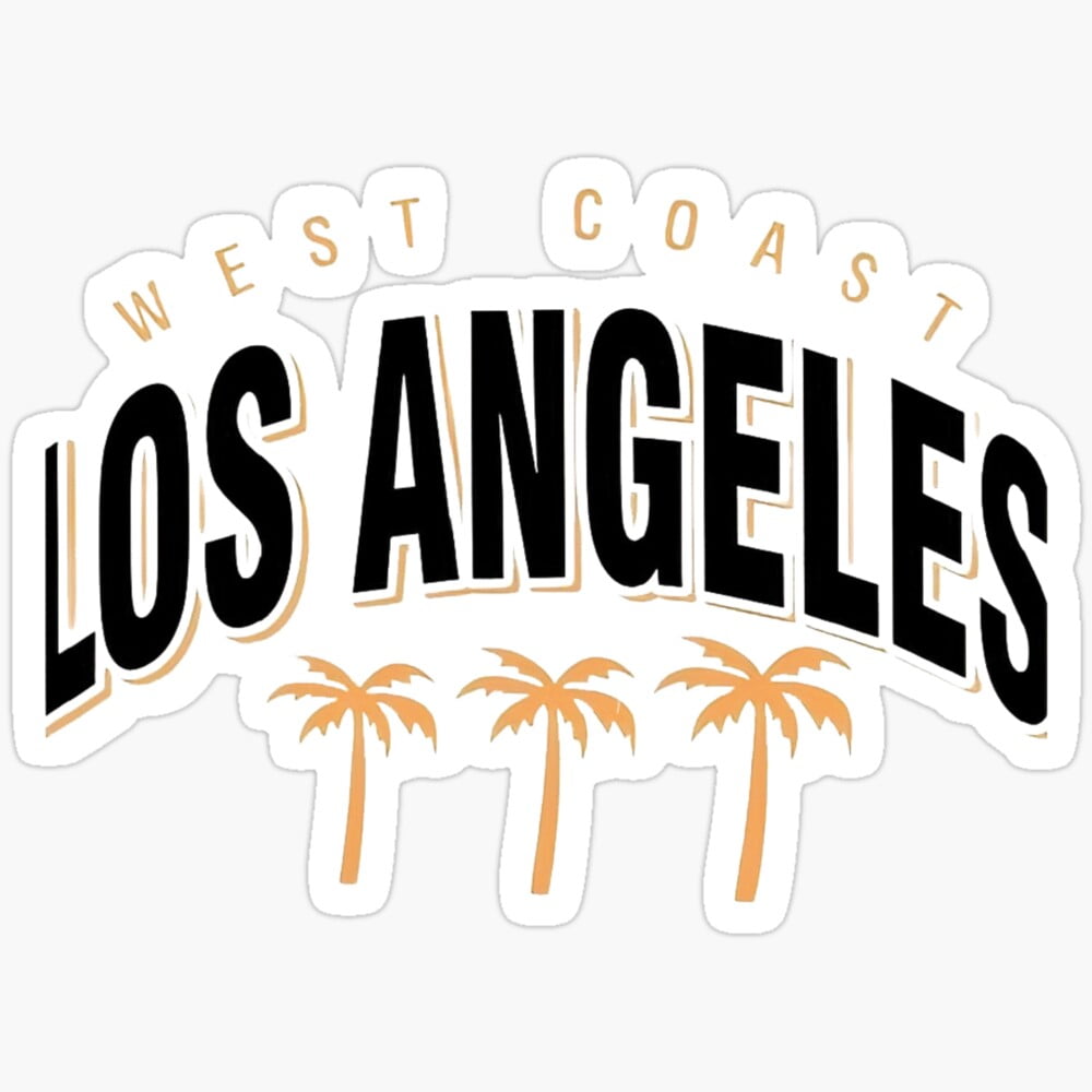 Los Angeles West Coast Sticker Phone Decal Water Bottle Stickers Car ...
