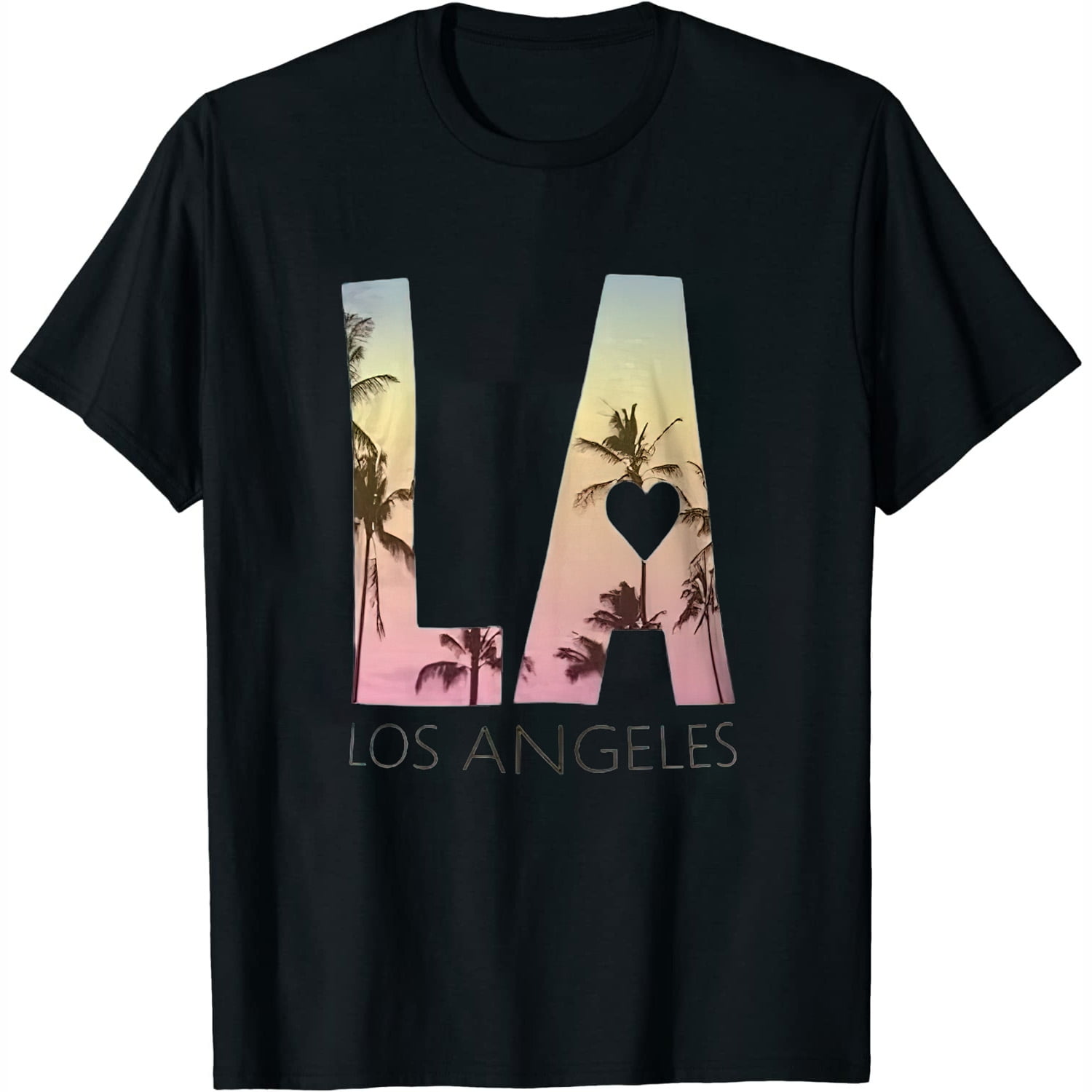 Los Angeles Womens T-Shirt Sunset LA Tee Shirt Black Small - Walmart.com