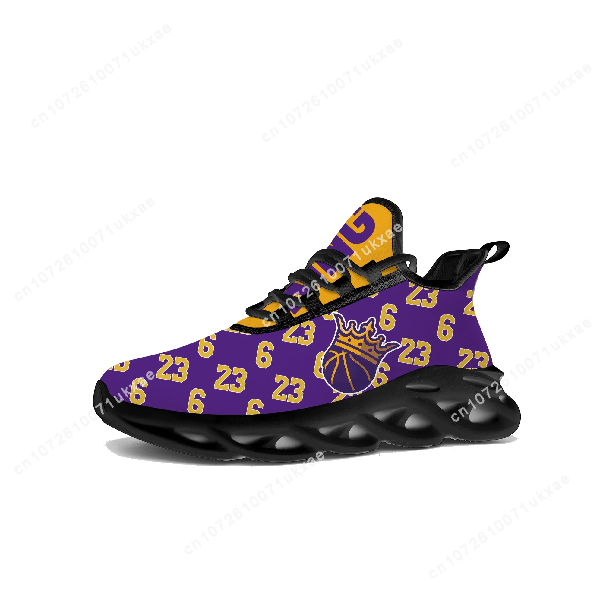 Los Basketball King Number 23 6 Flats Sneakers Mens Womens Sports gold ...