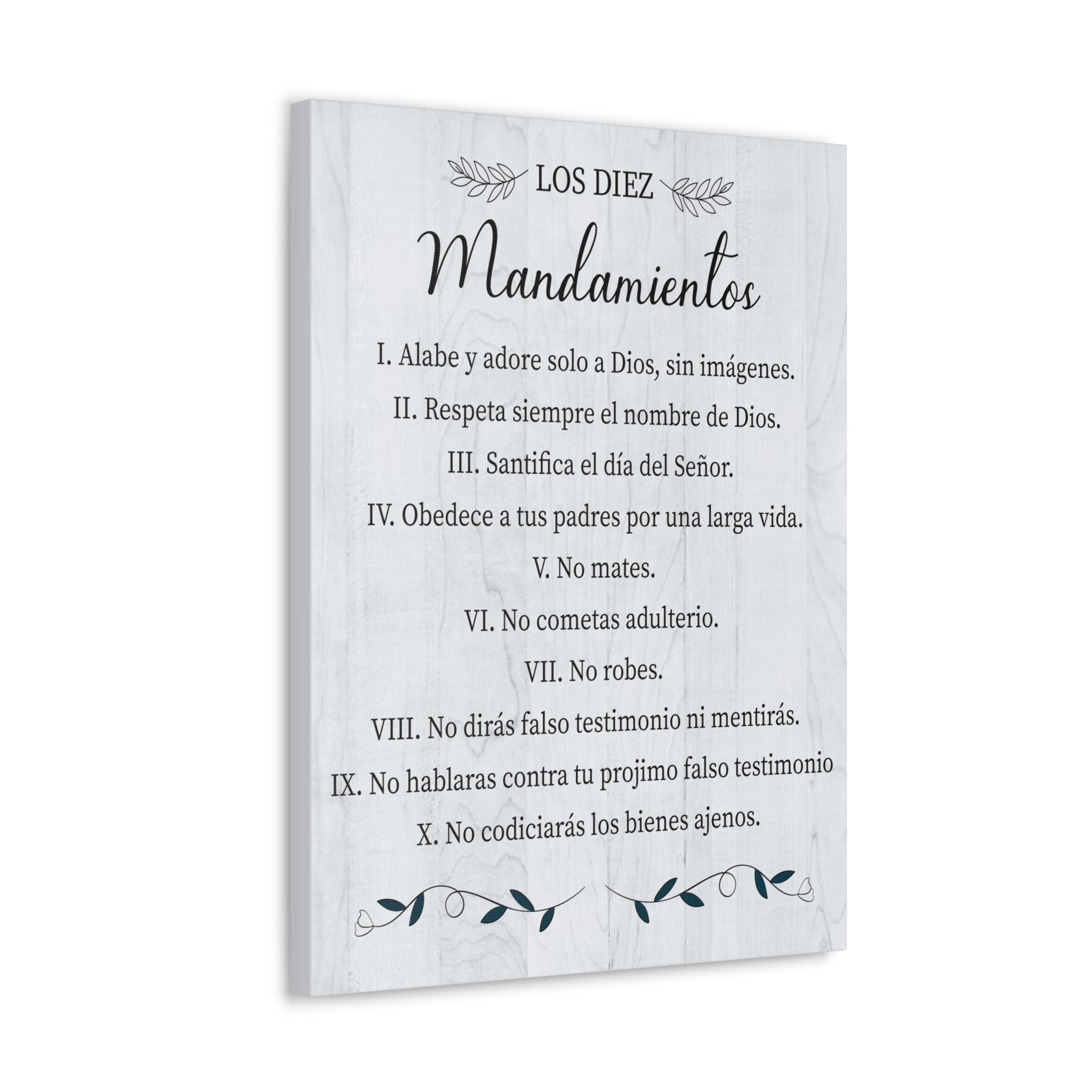 Los Diez Mandamientos 10 Commandments Wood Spanish Portrait Christian ...