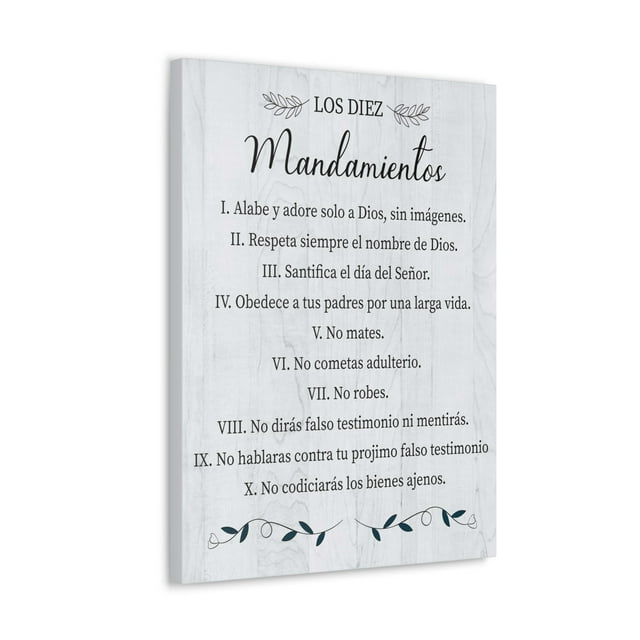 Los Diez Mandamientos 10 Commandments Wood Spanish Portrait Christian ...
