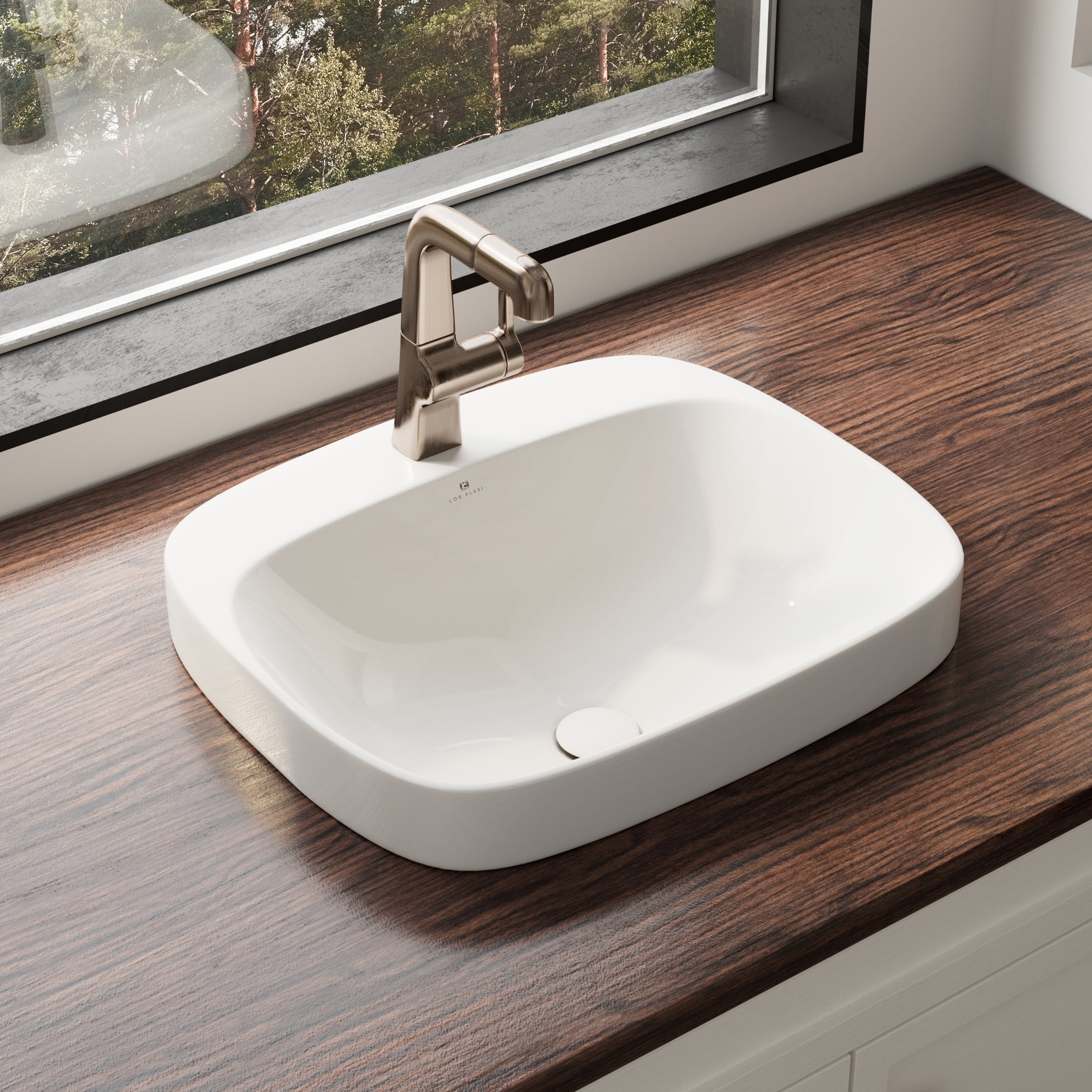 Los Flexi 20″ x 17″ Drop In Bathroom Sink with Single Faucet Hole ...