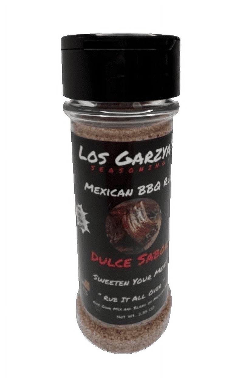 Los Garzya's Sweet and Spicy BBQ Rub, 4 oz Bottle, Mexican BBQ ...