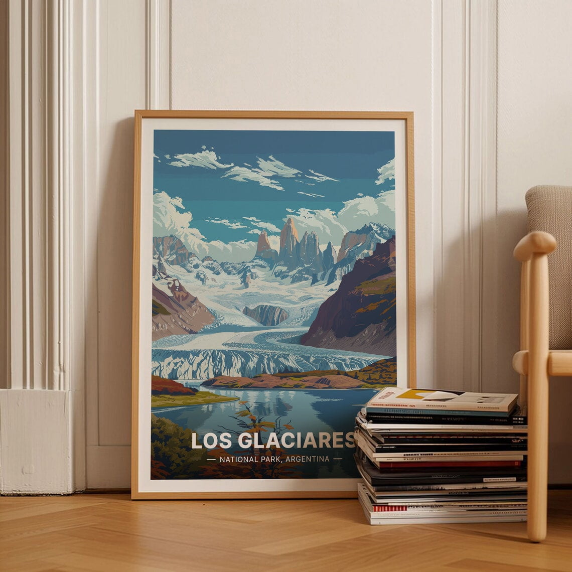 Los Glaciares National Park Travel Poster, Argentina Andes, Unesco ...