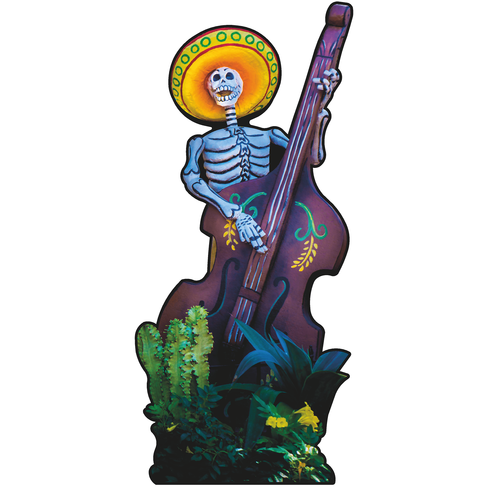 Los Muertos Day of the Dead Guitar Player Skeleton Cardboard Cutout ...