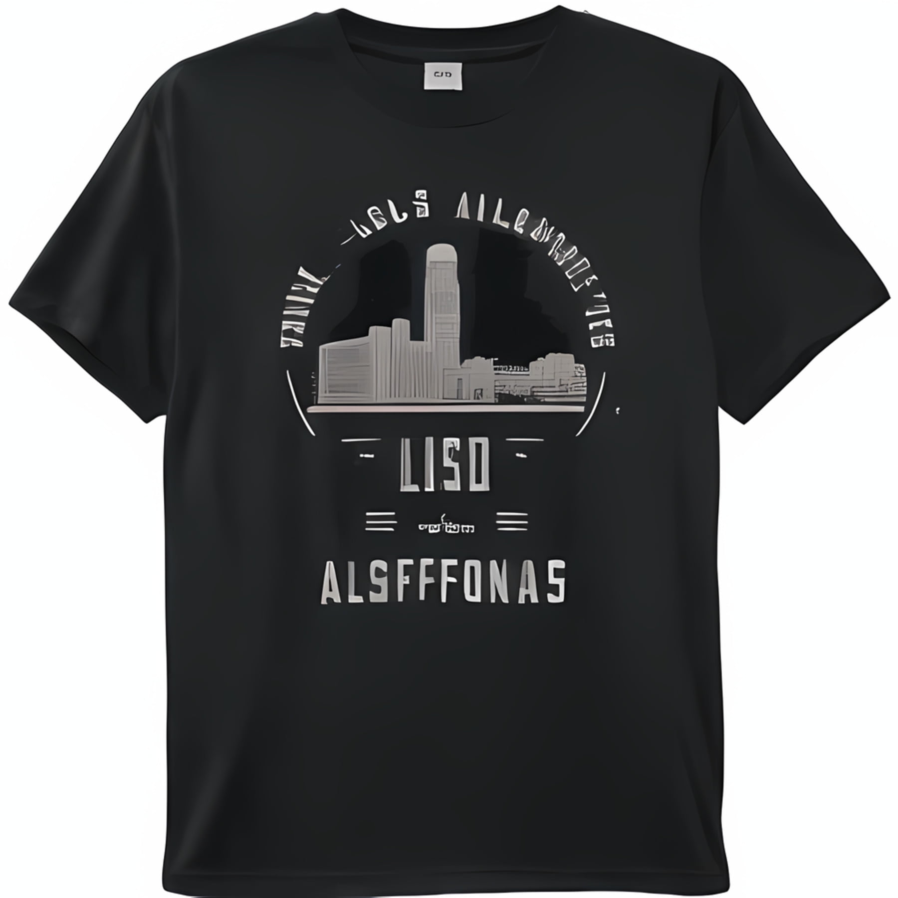 Los Skyline Minimalist T-Shirt Over Iconic Landmarks 'Lis D'aisfonaas ...