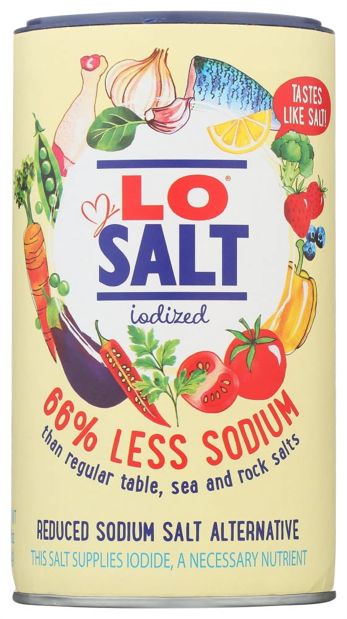 Losalt Reduced Sodium Iodized Salt, 12.35 Oz - Walmart.com