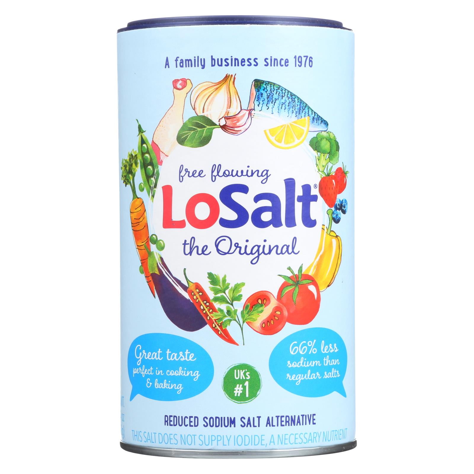 Losalt Reduced Sodium Salt - Case of 6 - 12.35 oz. - Walmart.com