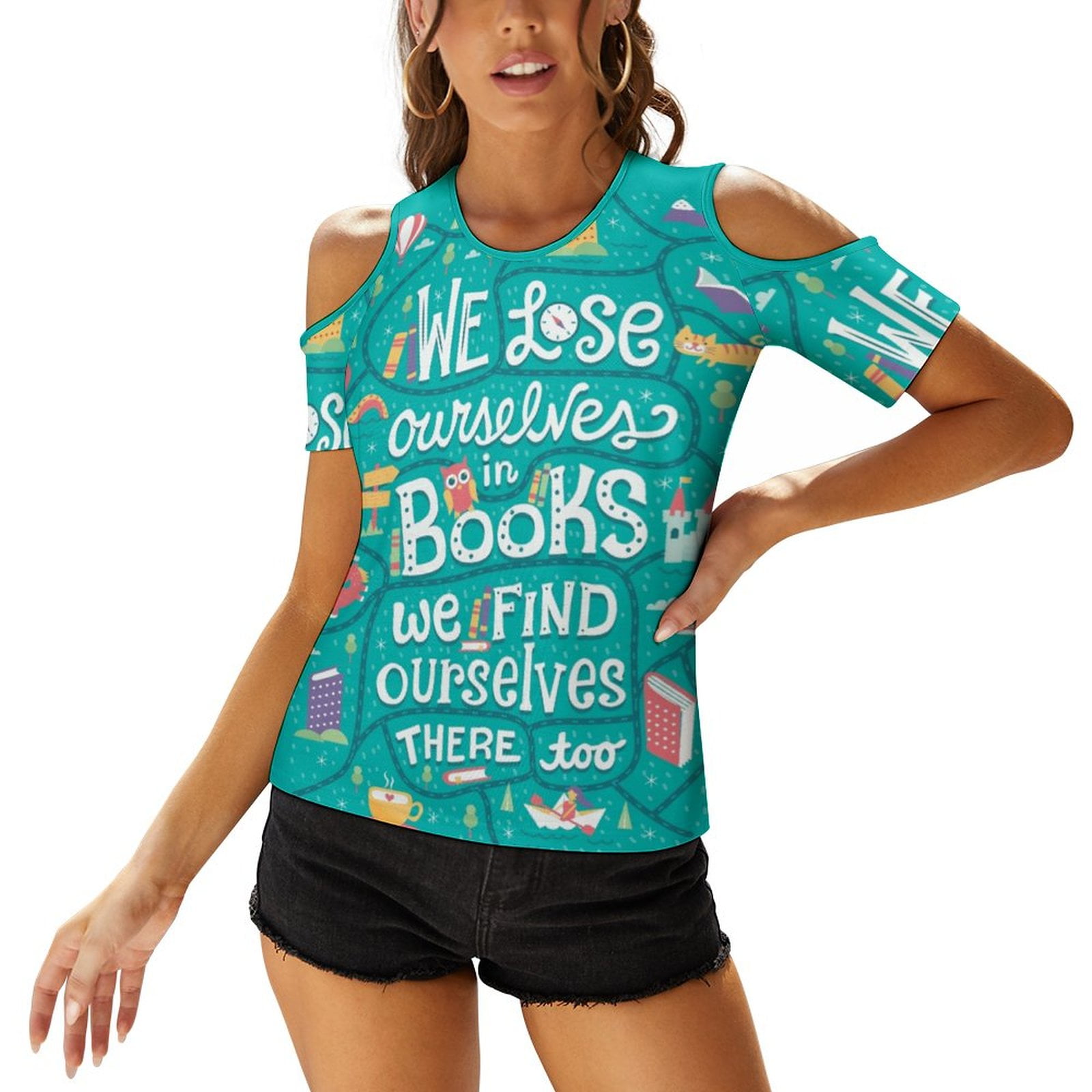 Lose Ourselves In Books And Club Fashion Female T-Shirt Short Sleeve ...