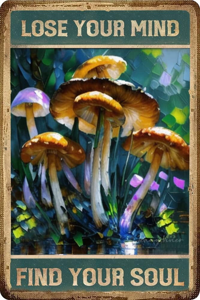 Lose Your Mind Find Your Soul Rustic Sign, Mushroom Bathroom Decor ...