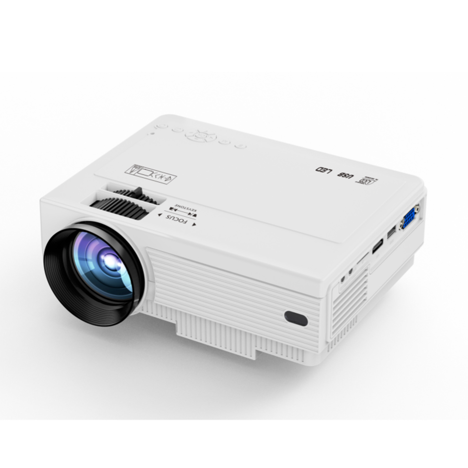 Losei Bluetooth Projector, 4K Support 170'' Display Home Theater ...