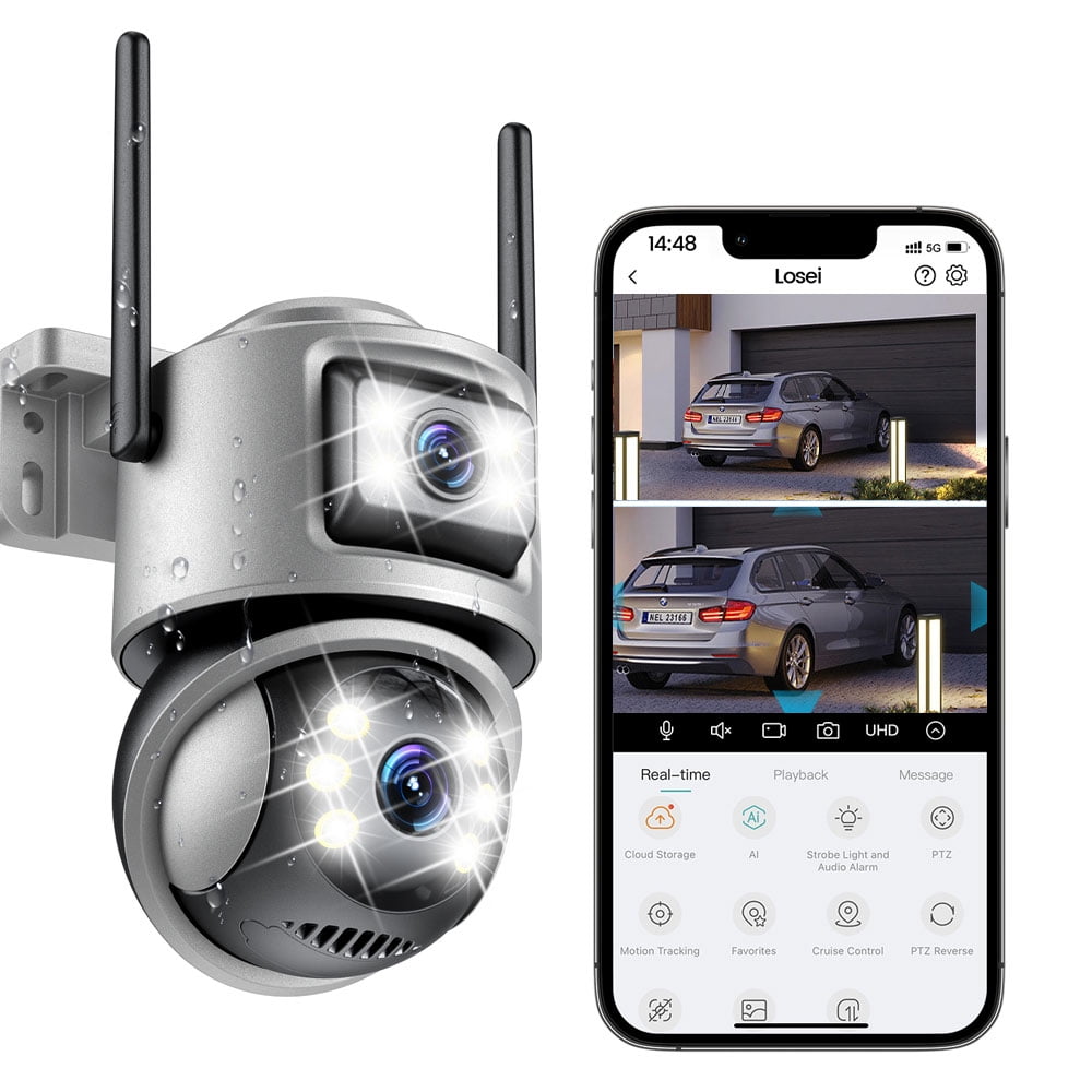 ZHAOGE 8MP/4K Outdoor Smart Security Camera with Light Alarm,Color ...