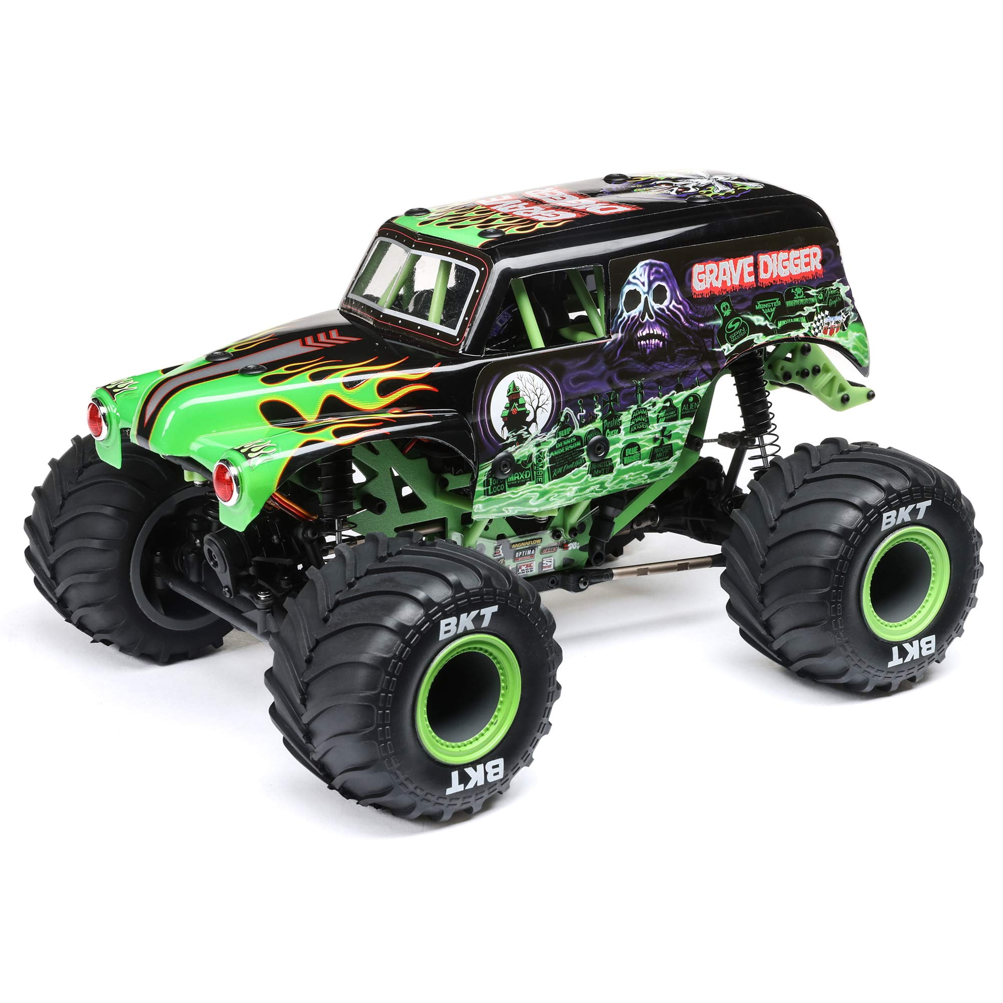 Losi 1/18 Mini LMT 4 Wheel Drive Grave Digger Monster Truck Brushed RTR ...