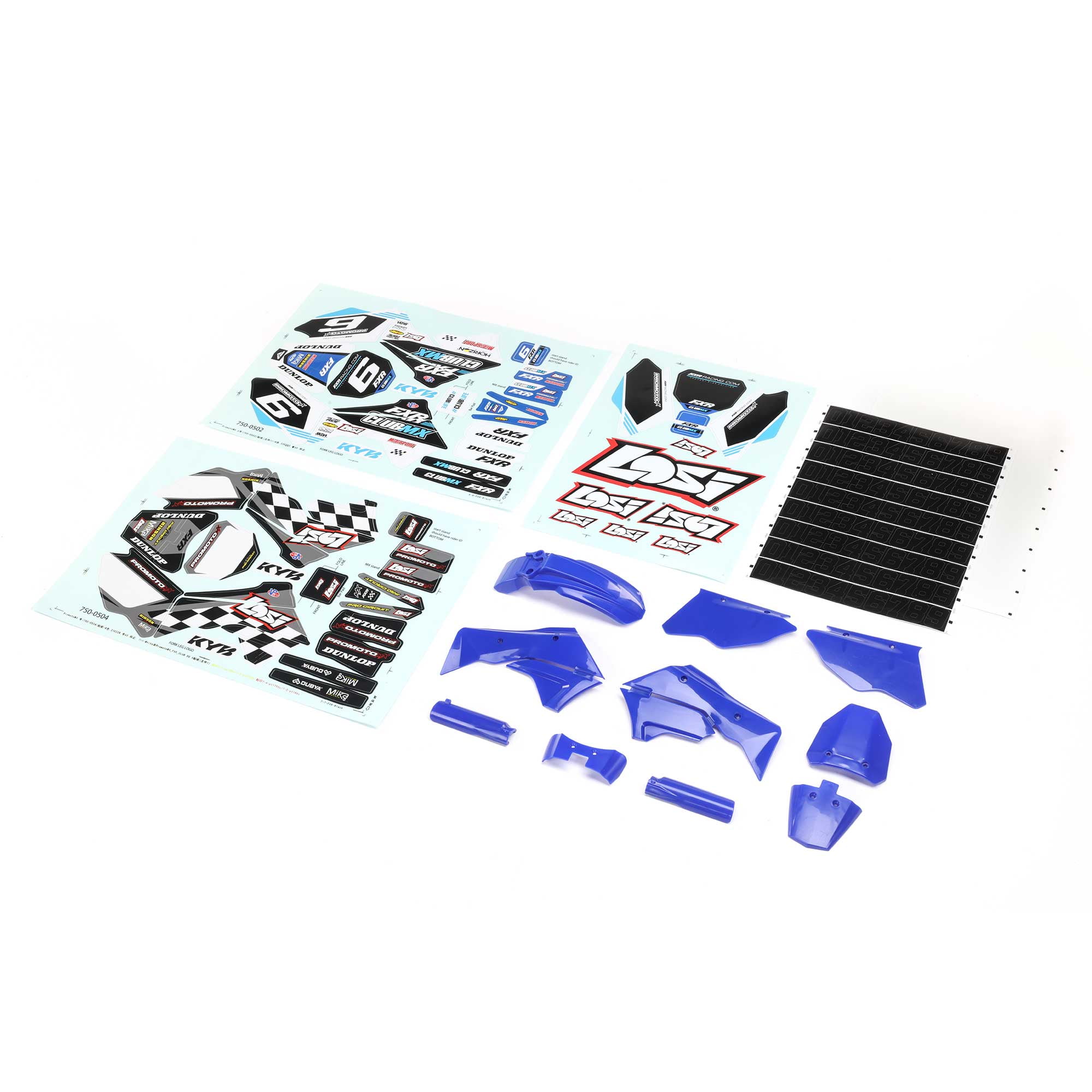 Losi Blue Plastics w/Wraps PM-MX/SM LOS260001 Elec Car/Truck ...