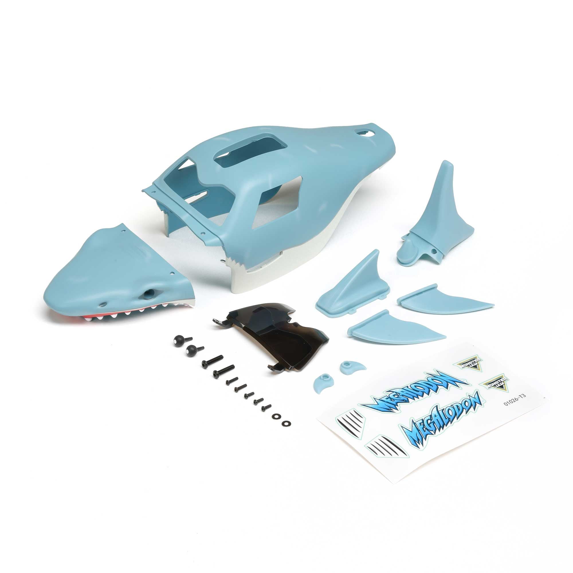 Losi Body Set Complete Megalodon Painted Mini LMT LOS-2054 - Walmart.com