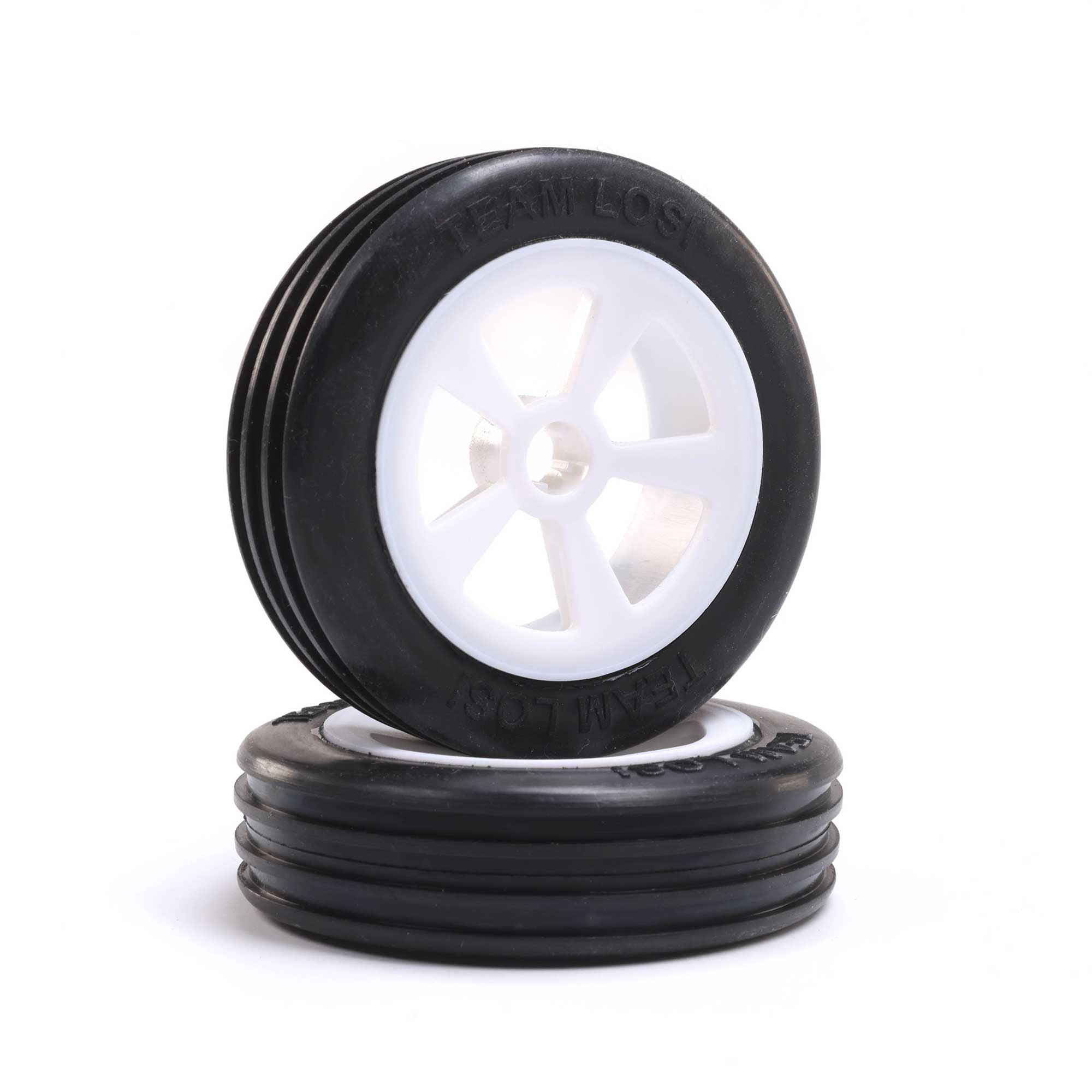 Losi Rib Front Tire Mounted White 2 Mini JRX2 LOS41021 RC Tire ...