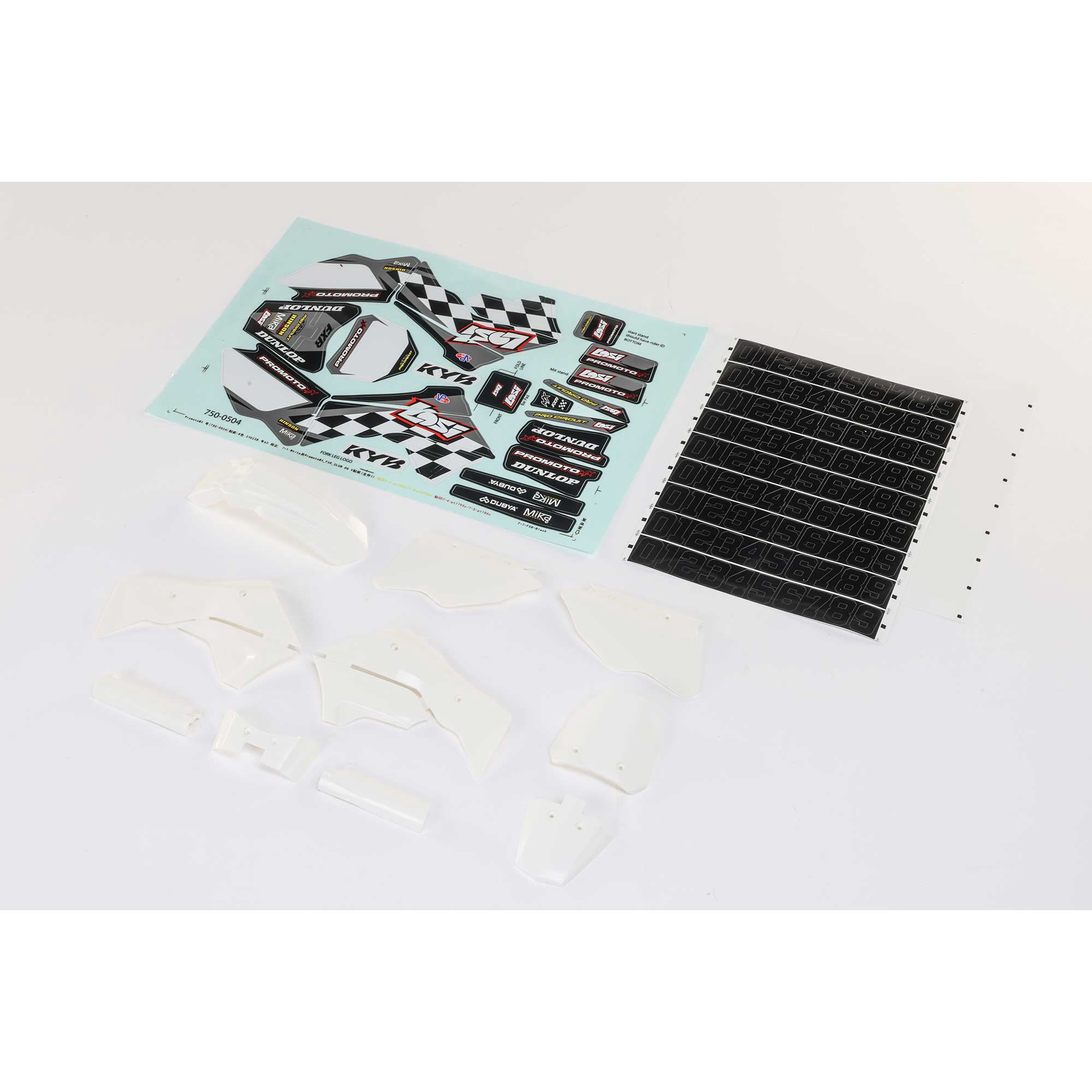 Losi White Plastics w/Wraps PM-MX LOS260005 Electric Car/Truck Option ...