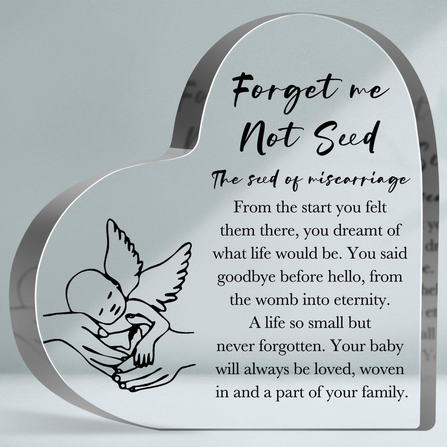Loss of Baby Heart-shaped Acrylic Plaque, Memorial Gifts for Loss of ...