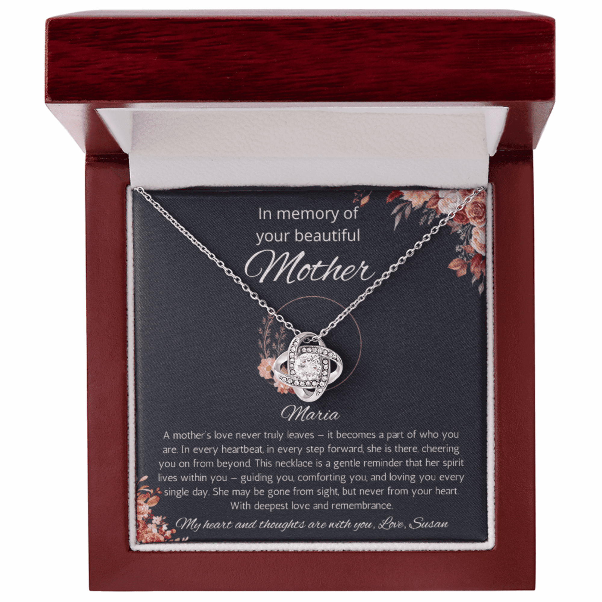 Loss of Mother Memorial Gift Necklace, Sympathy Gift for Daughter ...