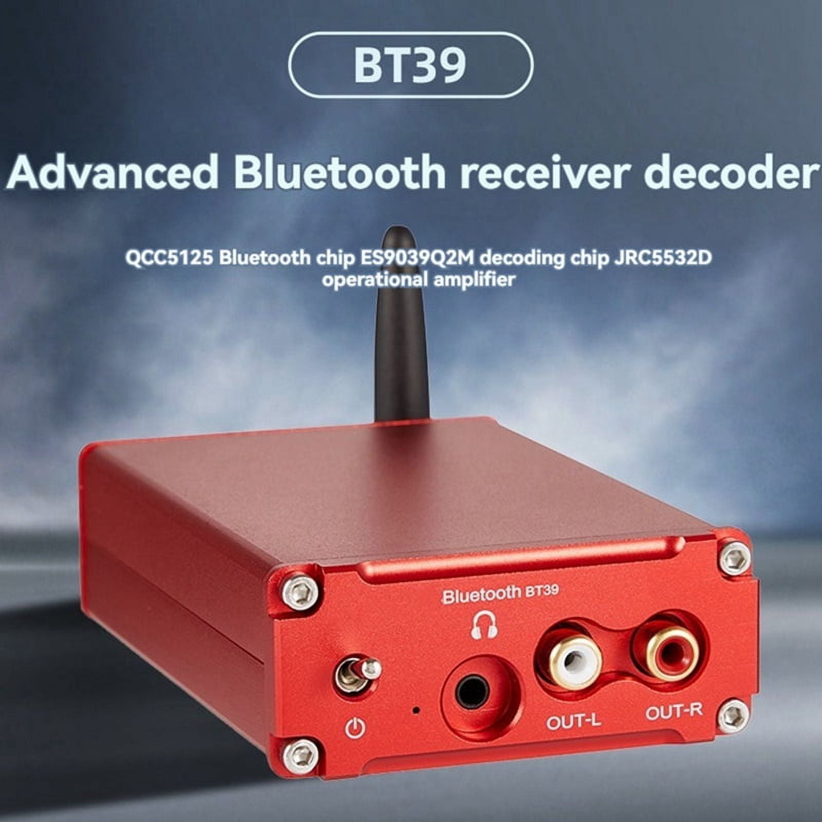 Lossless HIFI Decoder Bluetooth 5.0 Wireless Receiver Adapter Red ...