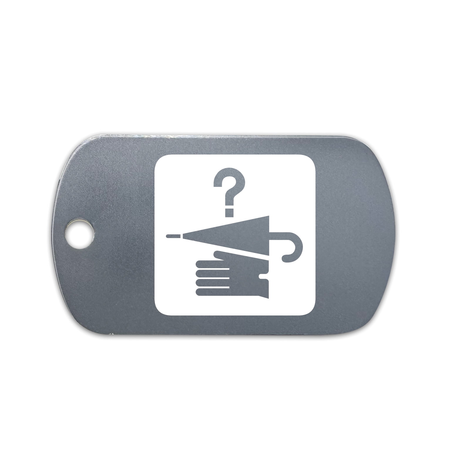 Lost And Found GI Dog Tag Aluminum Keychain icon symbol 2 - Silver ...