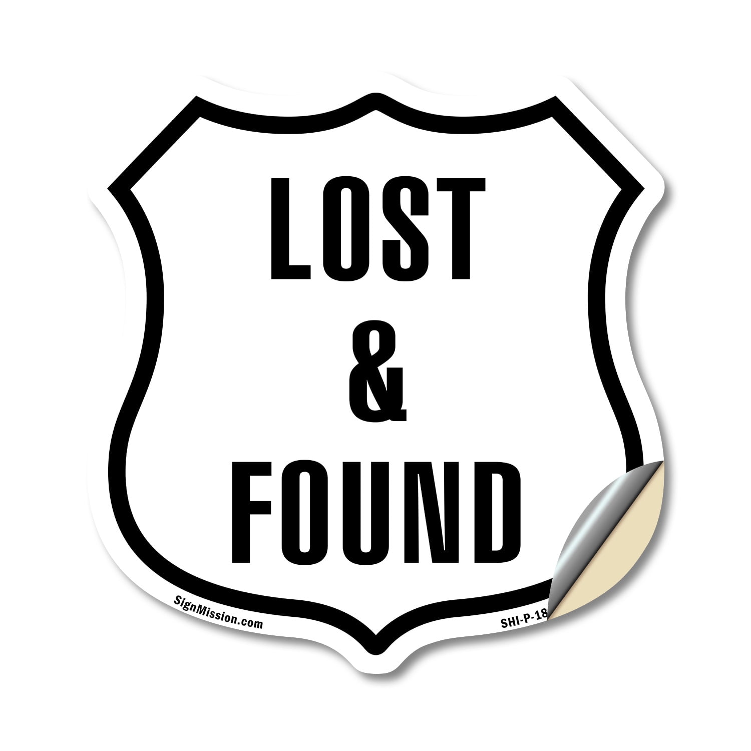 Lost & Found (2 Pack) 6 inch X 6 inch Shield Shaped Heavy Duty 3.2 mil ...