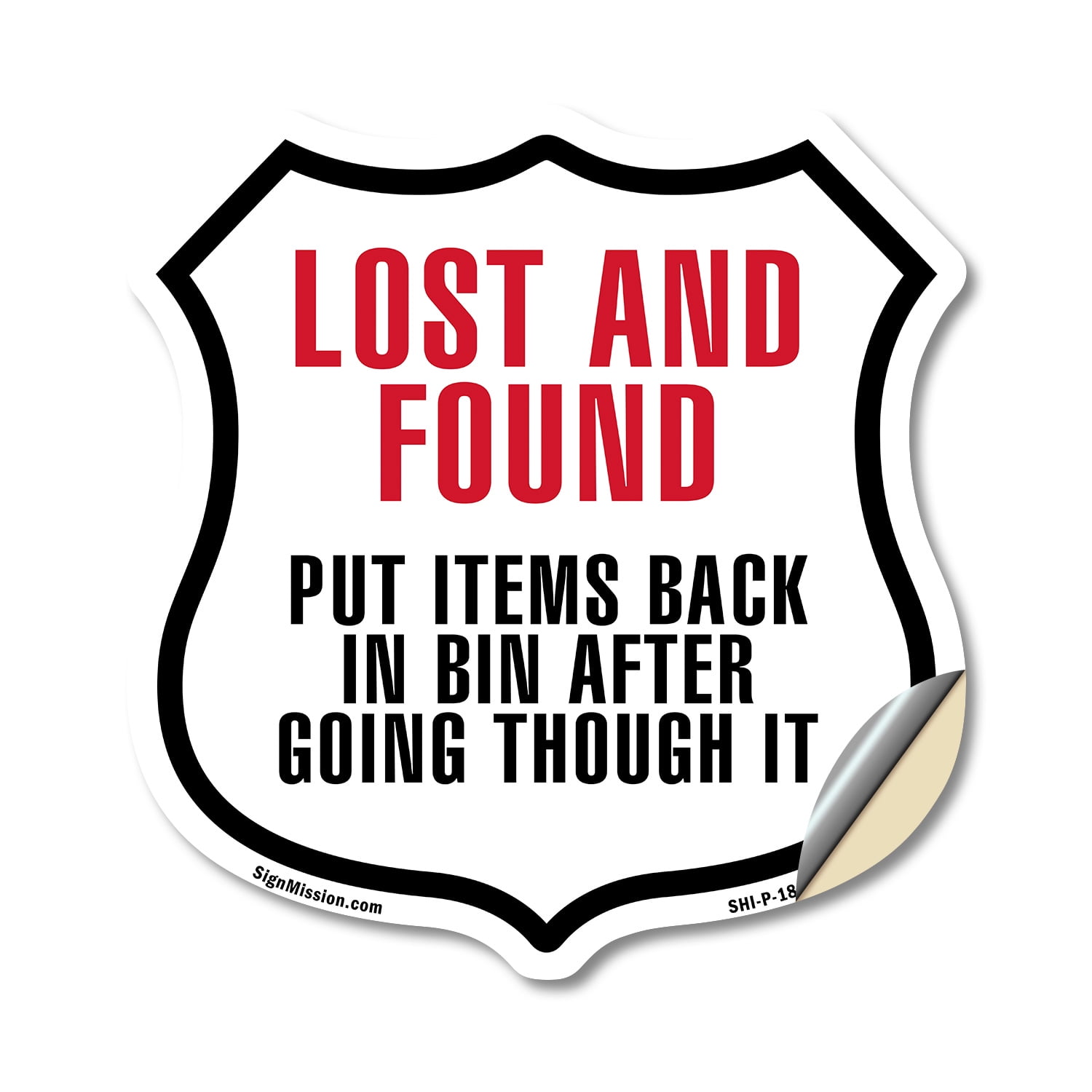 Lost and Found Put Items Back In Bin After Going Through It 12 inch X ...