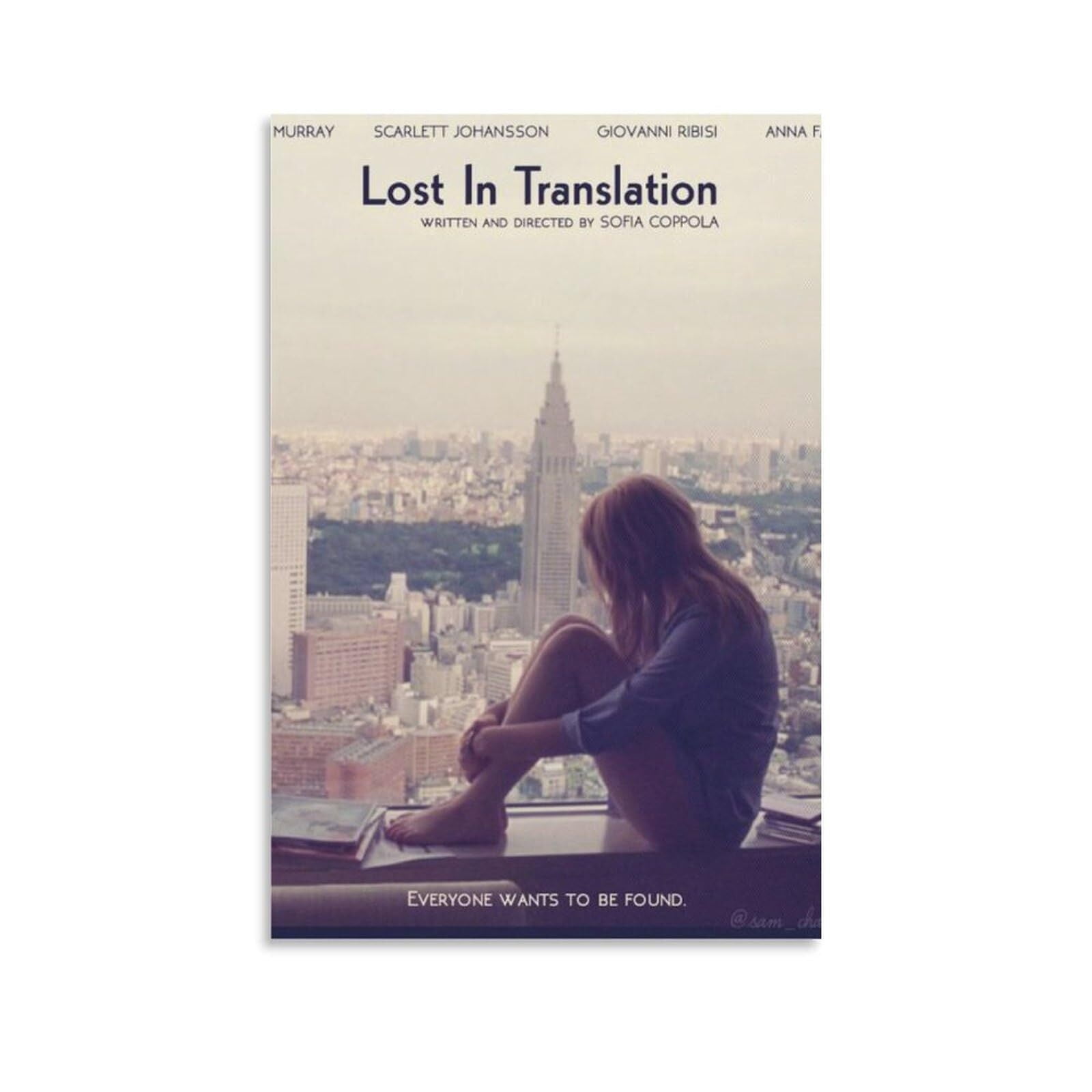 Lost In Translation Retro Movie Poster (9) Canvas Wall Art Prints ...