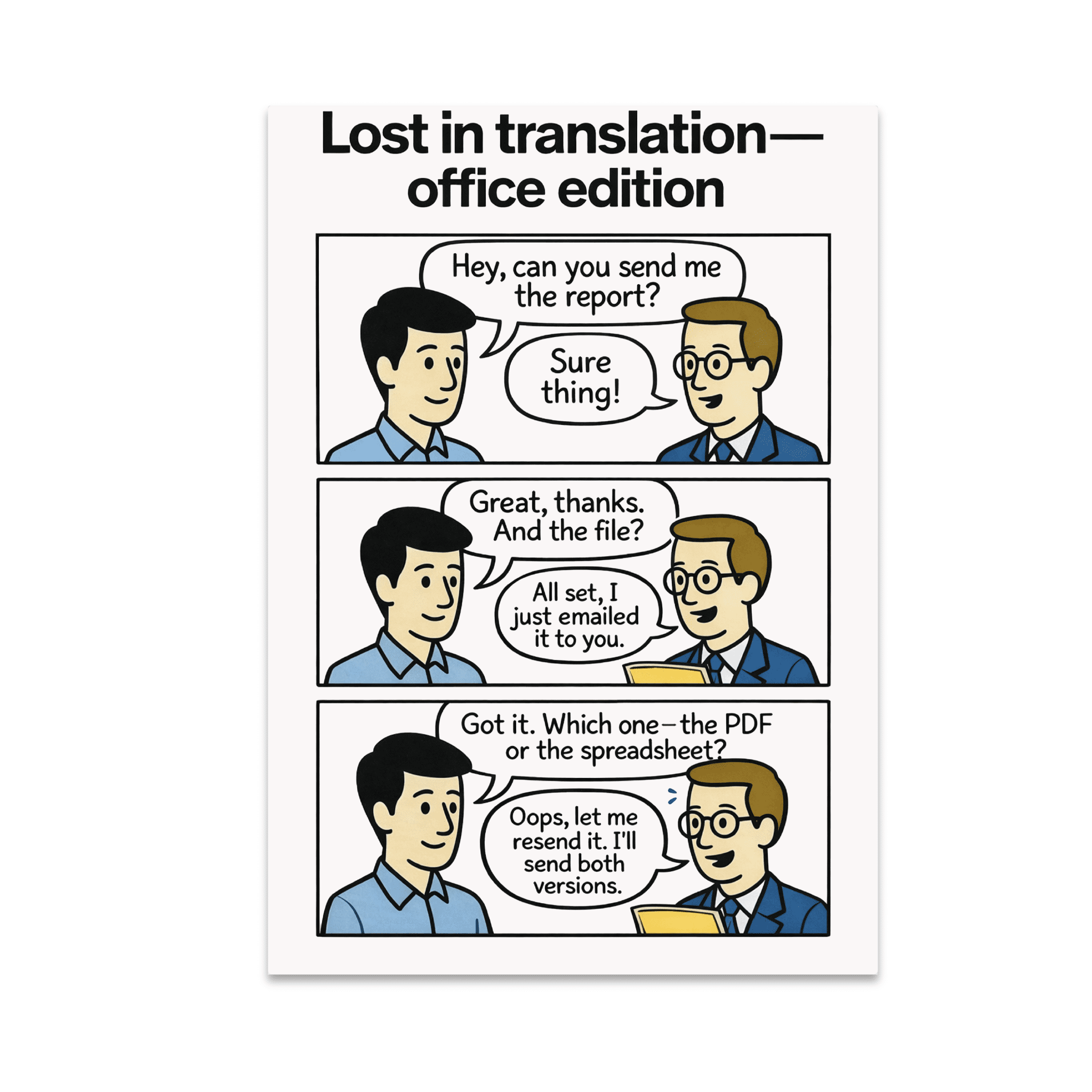 Lost in Translation Office Edition - Office Worker Humor - 13x19 Poster ...