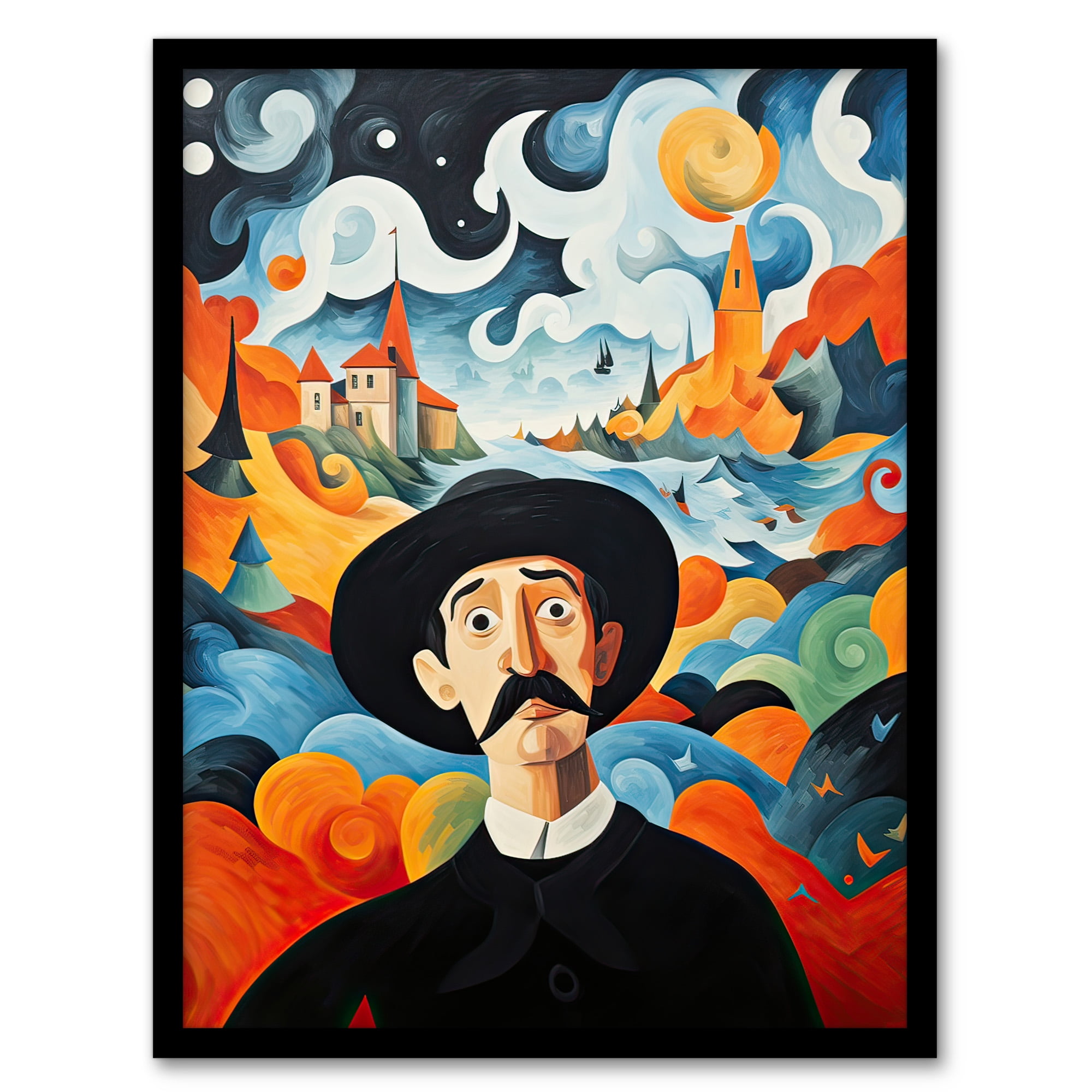 Lost in an Artists Dream Whimsical Oil Painting Artwork Framed Wall Art ...