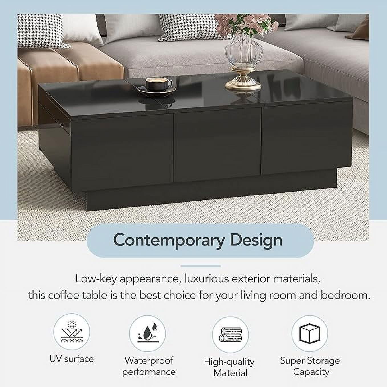 Lostcat 39 Inch Coffee Table with 2 large Hidden Storage Compartment ...