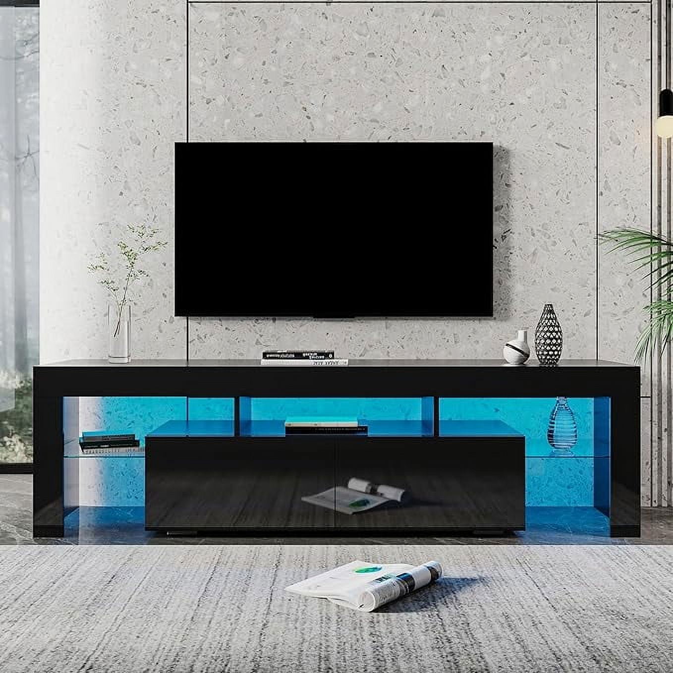 Lostcat 79" TV Stand with 2 Drawers, Modern Television Stands with Open ...