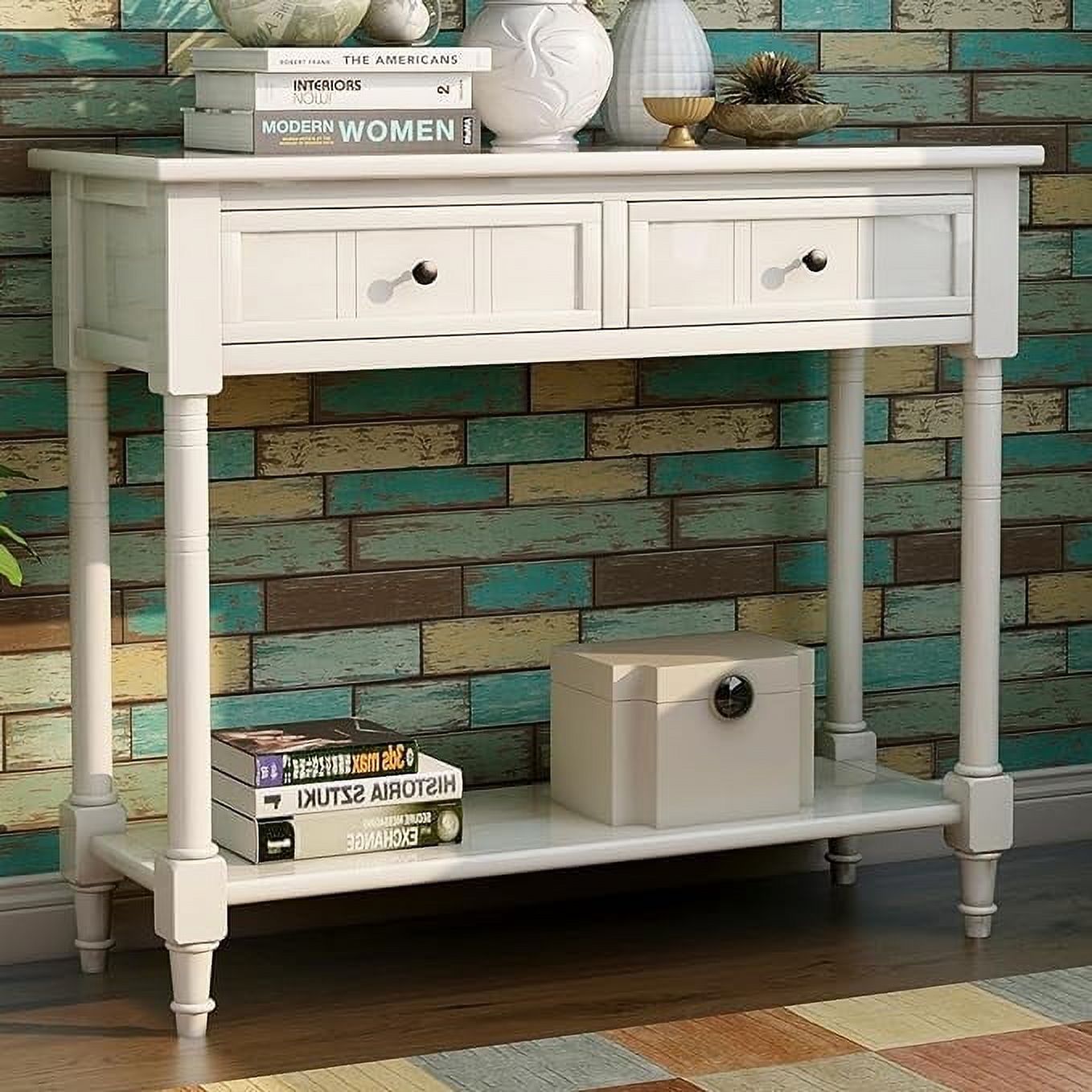 Lostcat Console Table - 35 inch Sofa Table with 2 Drawers and Bottom ...