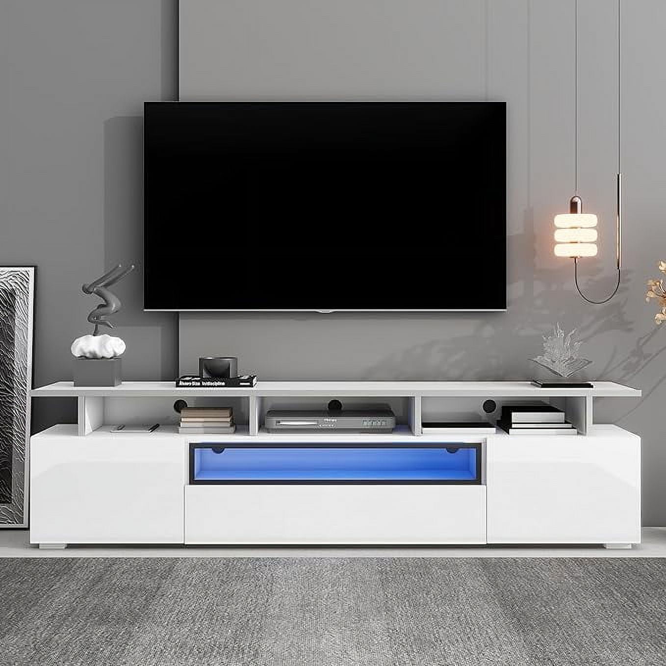 Lostcat TV Stand with LED Color Changing Lights, Modern TV Console with ...