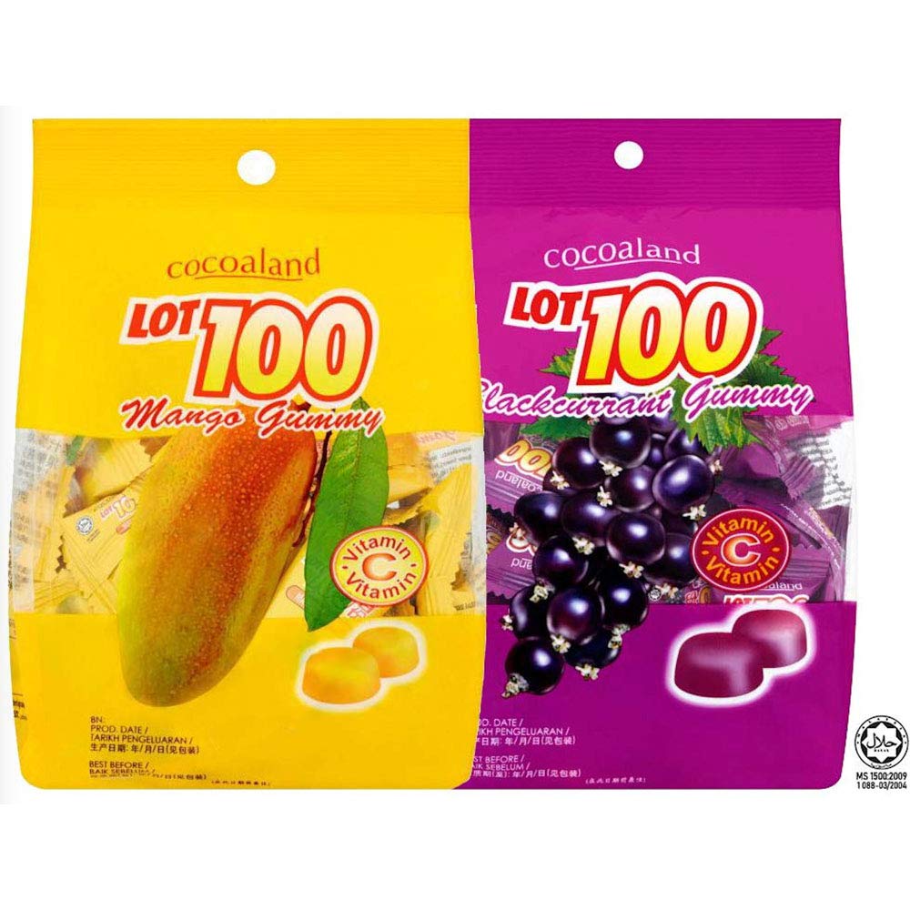Lot 100 Gummy Chewy MSF2 Candy Mango Blackcurrant Flavour Halal Snack Sweets Malaysia 150g (5 ...