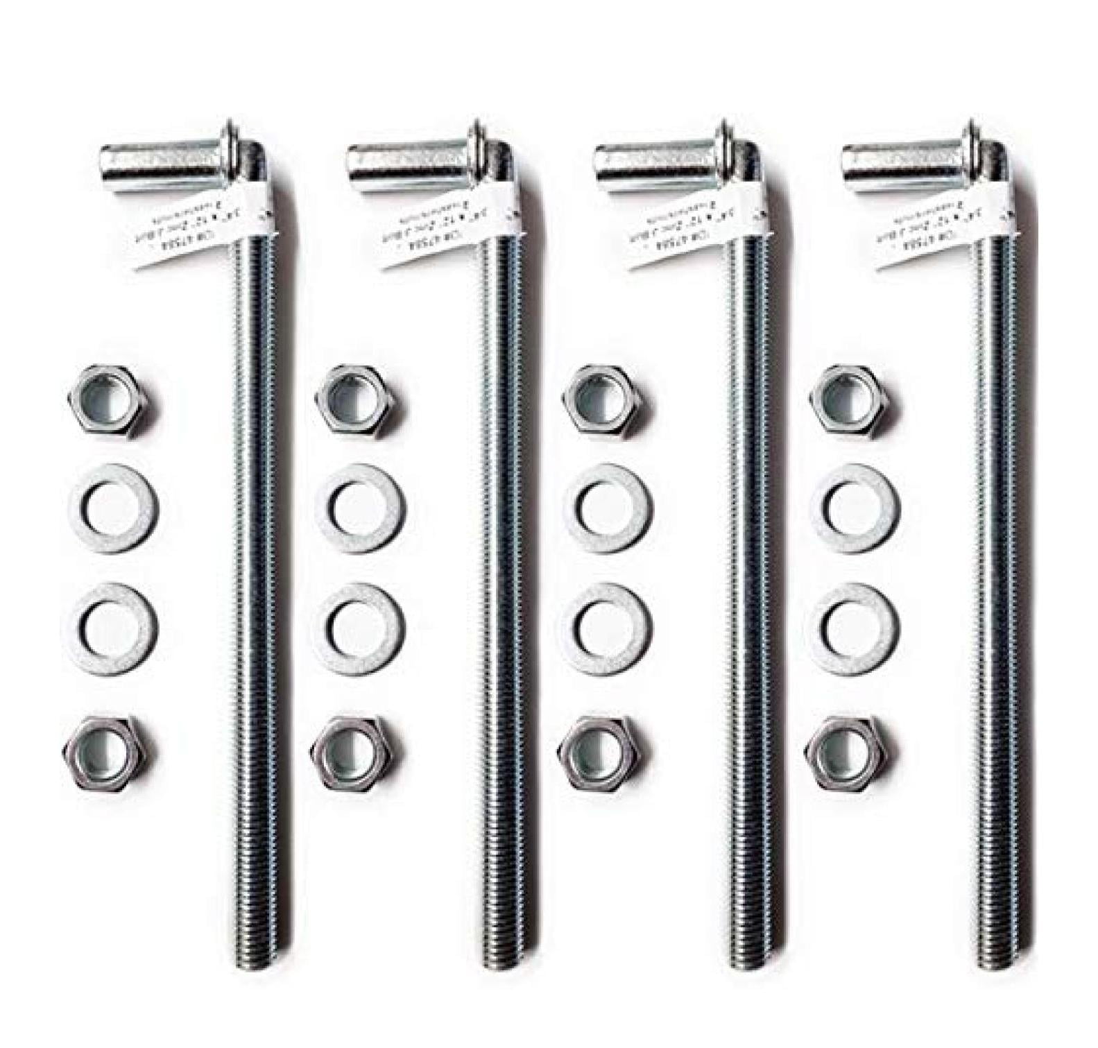 Lot - 4 J Bolt 3/4" X 12" Long Zinc Plated 8 Washers 8 Nuts - Up to 8 ...