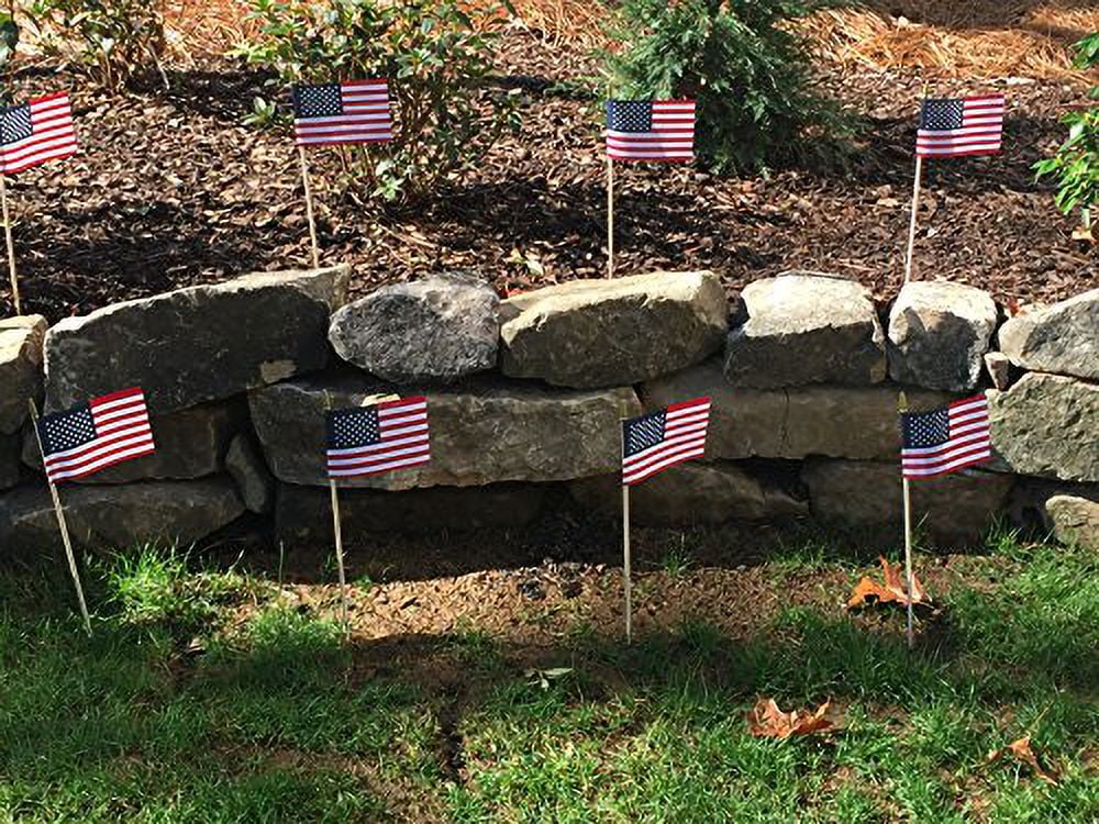 Lot Of -50-4X6 Inch Us American Hand Held Stick Flags With Spear Top ...