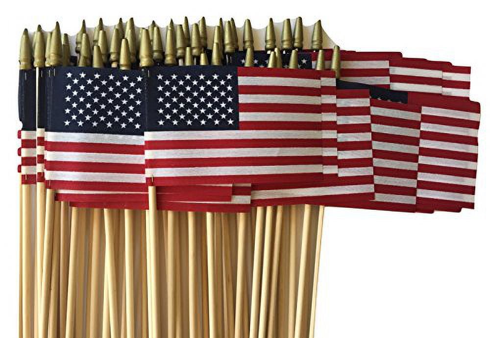 Lot of -50-4x6 Inch US American Hand Held Stick Flags with Spear Top ...