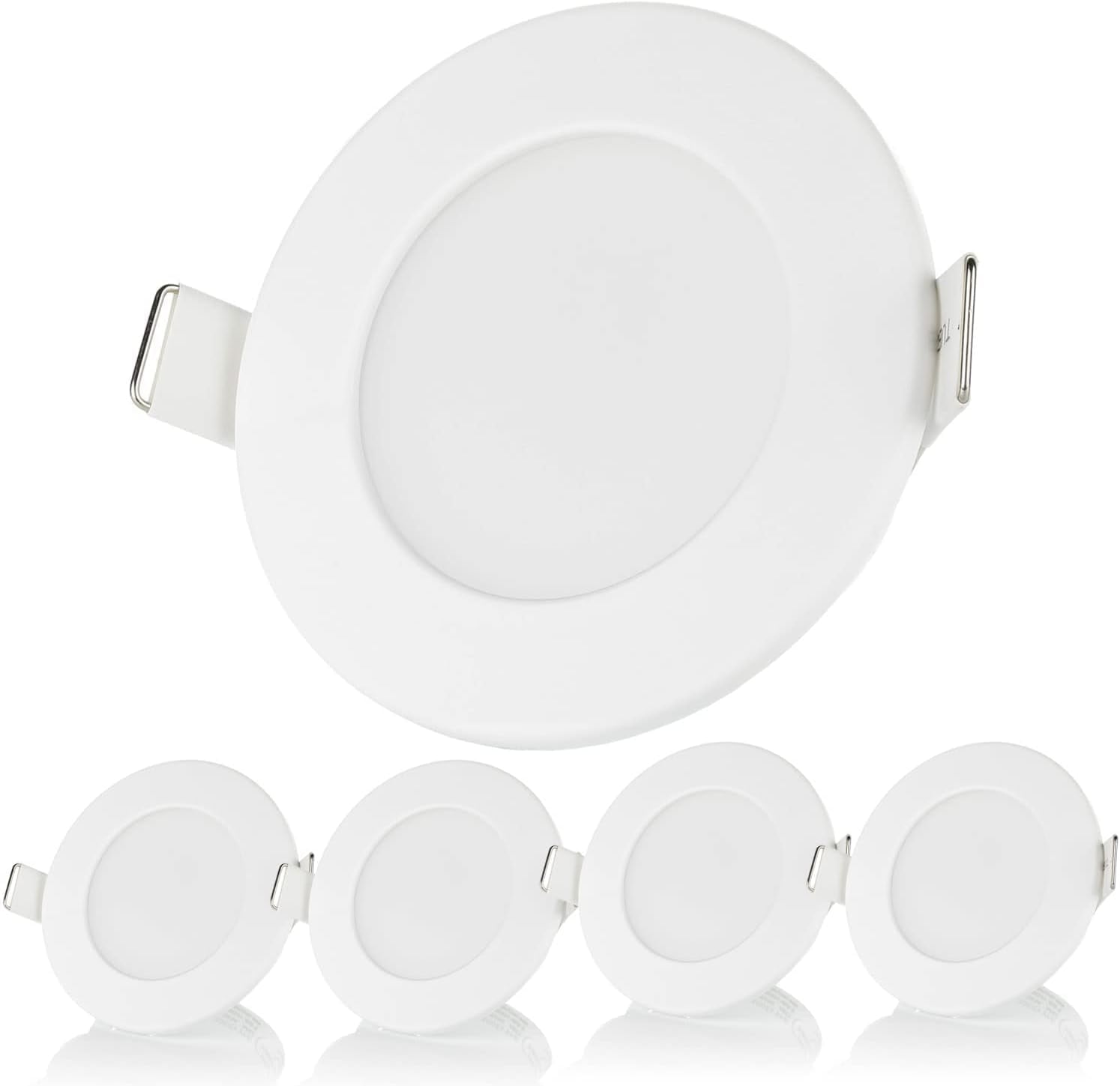 Lot De 5 - Spots Encastrables Plats Ip44 Pour Salle De Bain - 5W 230V 3000K - Spot De Plafond ...