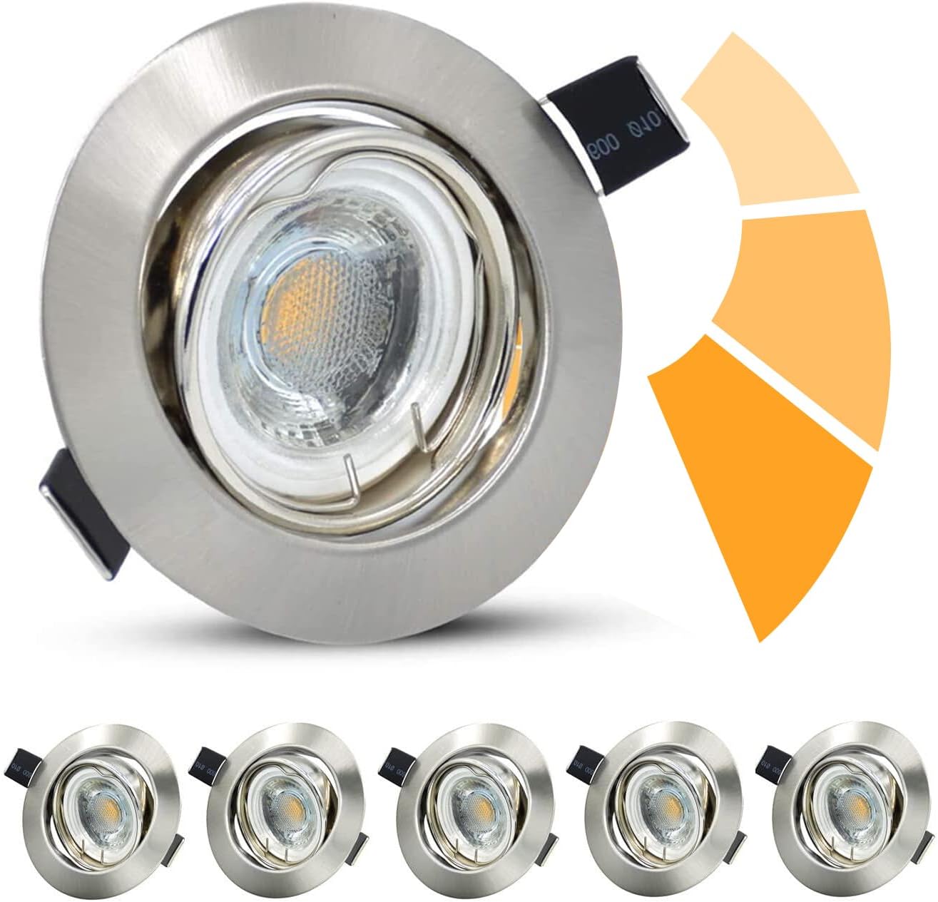 Lot De 6 Spots Led Encastrables Plafonniers Led 6w À Encastrer 500lm