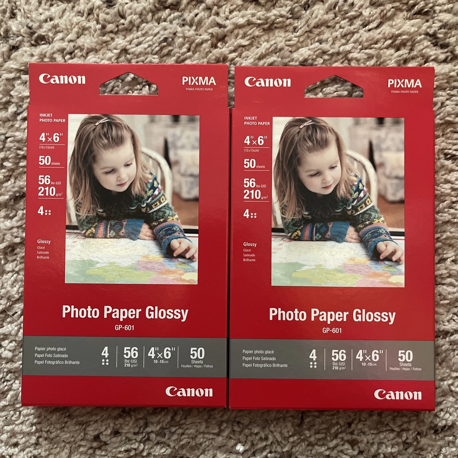 *Lot Of 2* Canon Pixma Gp-601 / 4X6 Inch Glossy Photo Paper - 2/50 ...