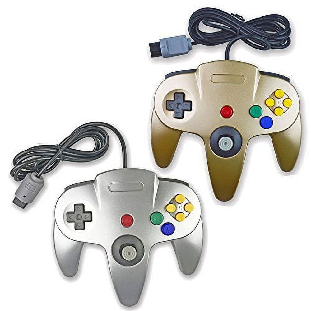 Lot Of 2 Classic Retro Wired Controllers For N64 Gold And Silver ...