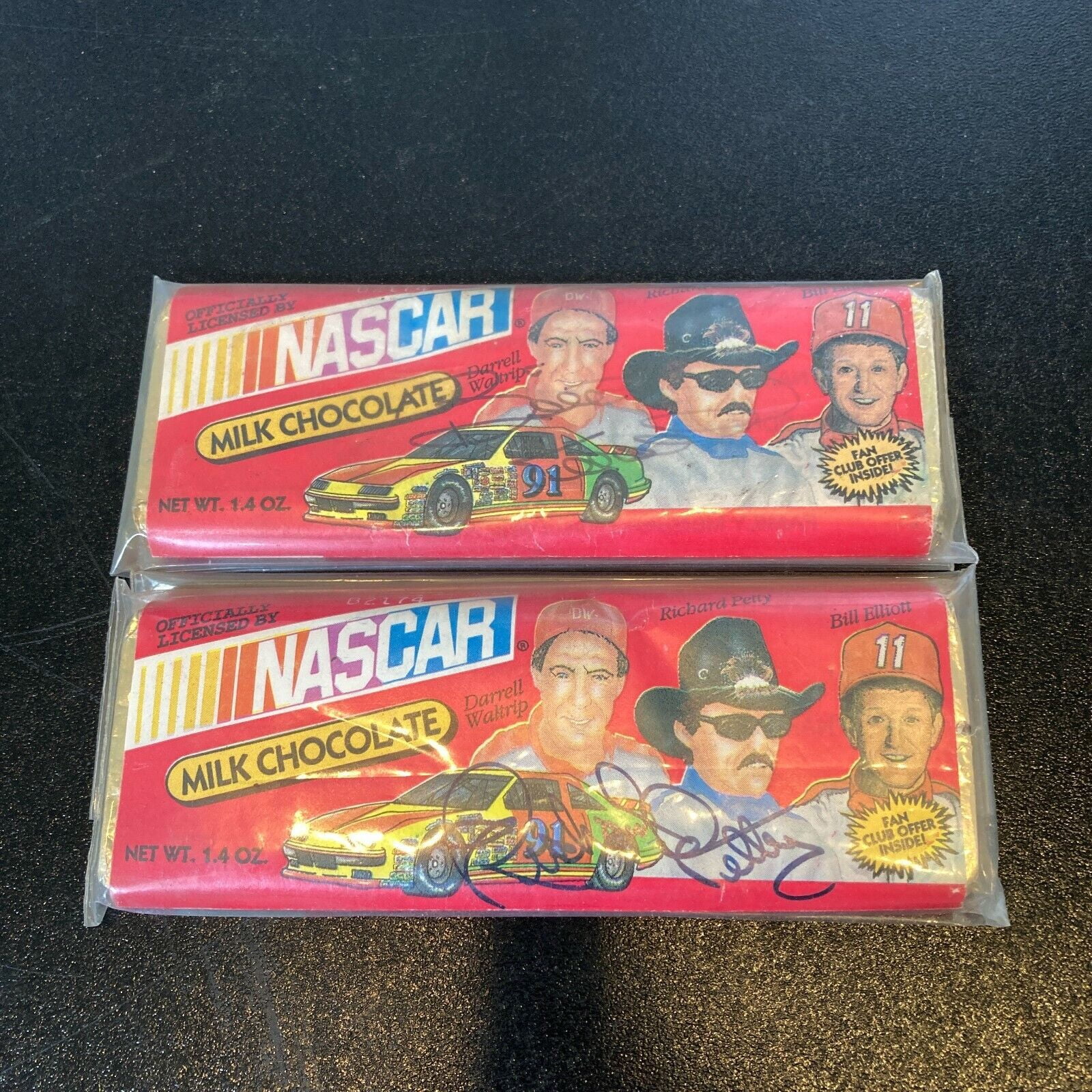 Lot Of (2) Richard Petty Signed Vintage 1980's Chocolate Bars NASCAR ...